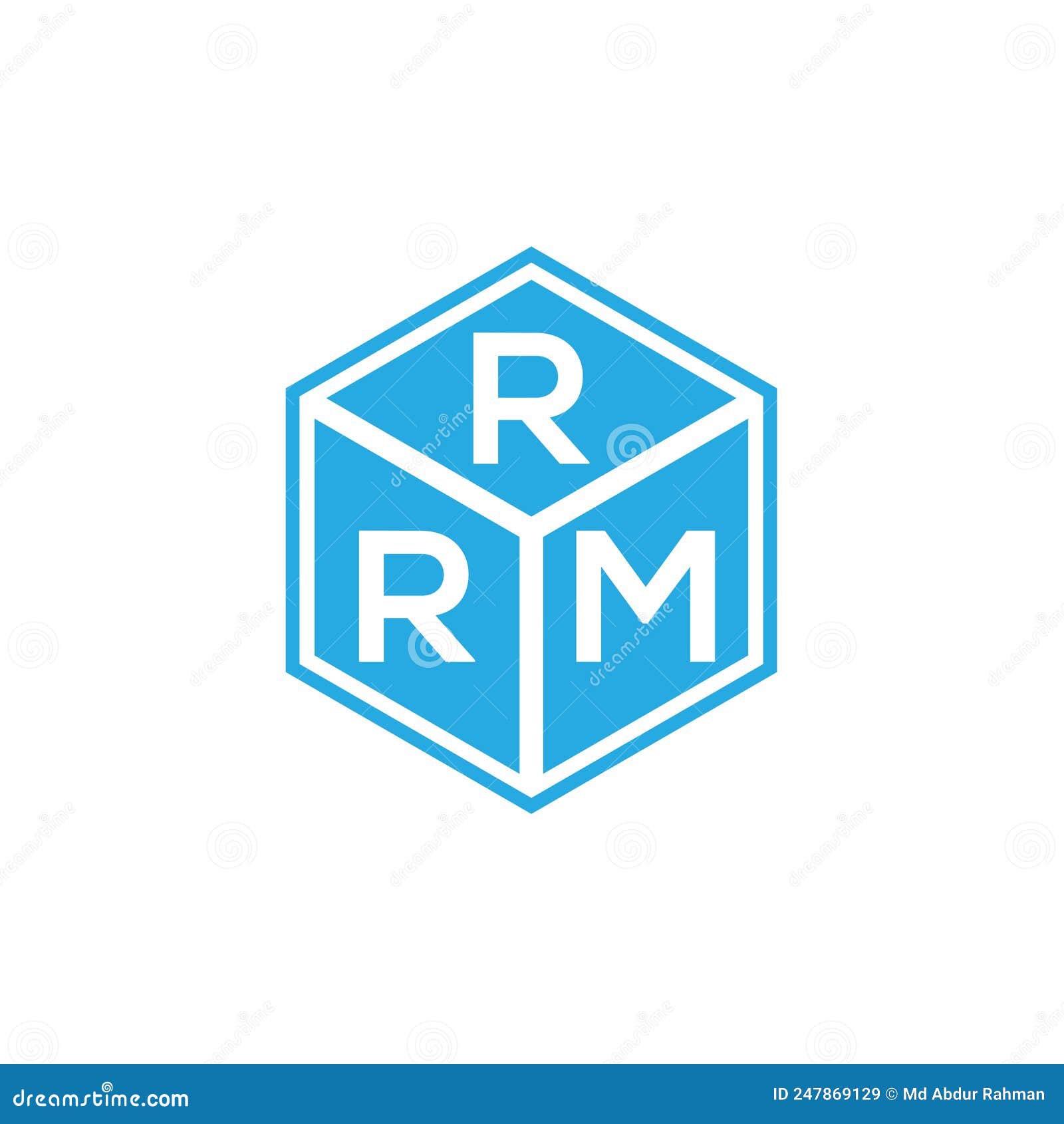 RRM Letter Logo Design on Black Background. RRM Creative Initials ...