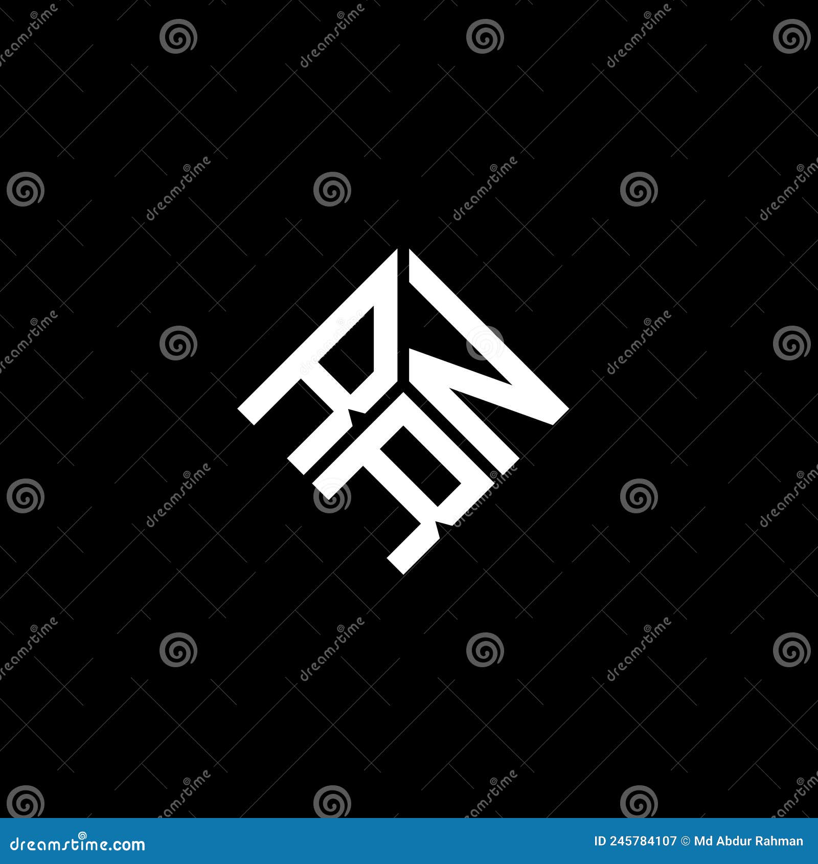 RRN Letter Logo Design on Black Background. RRN Creative Initials ...
