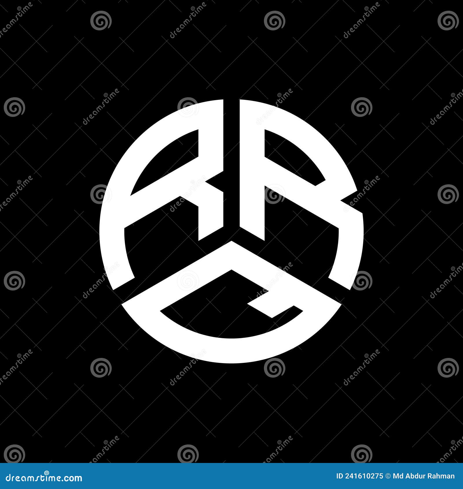 RRQ Letter Logo Design on Black Background. RRQ Creative Initials ...