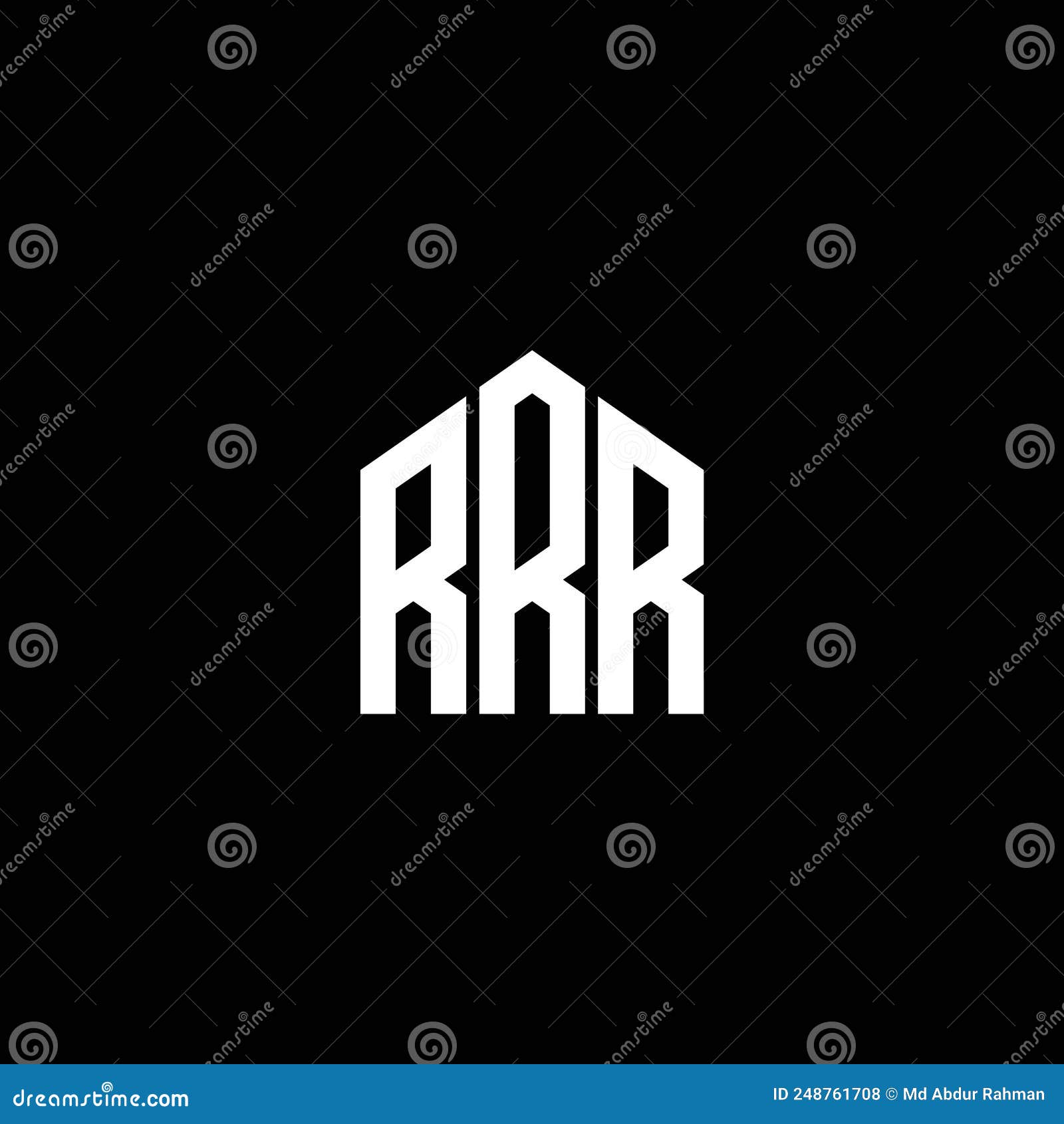 RRR Letter Logo Design on BLACK Background. RRR Creative Initials ...