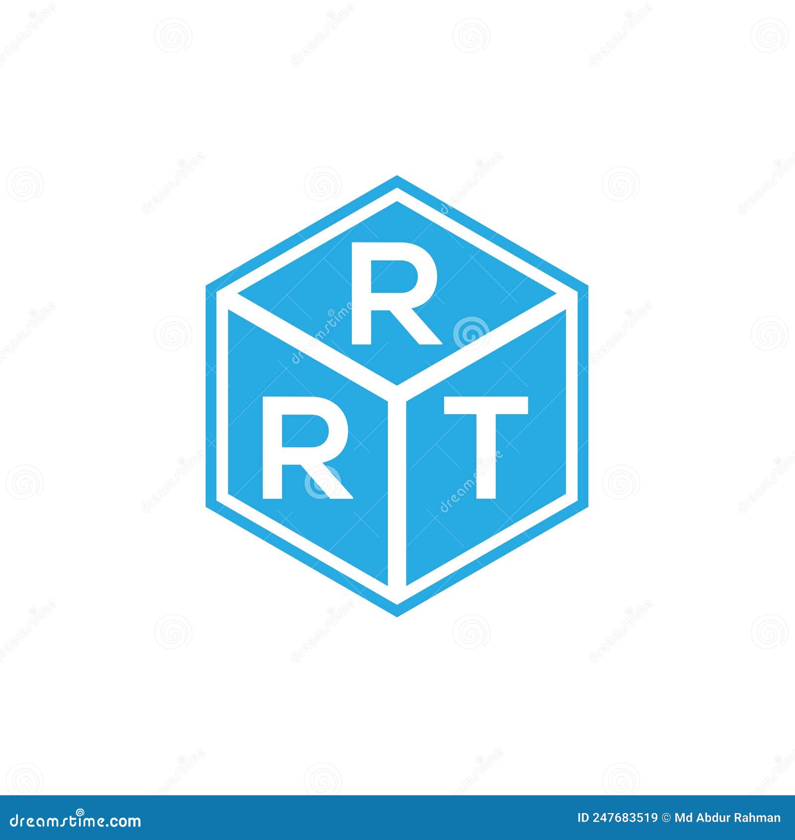 RRT Letter Logo Design on Black Background. RRT Creative Initials ...