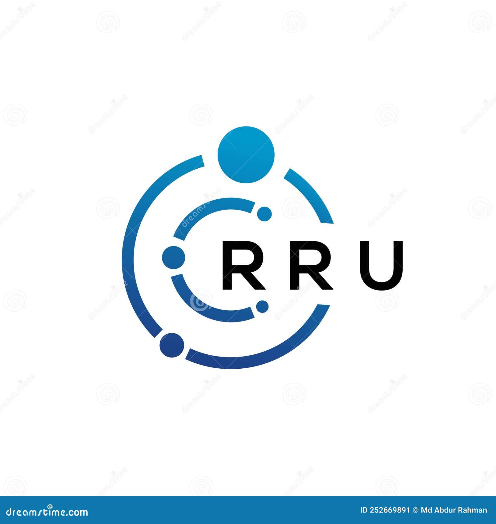 RRU Letter Technology Logo Design on White Background. RRU Creative ...