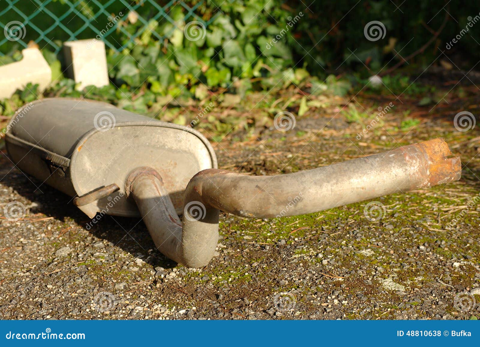 Rrusty exhaust from a car stock photo. Image of rust - 48810638