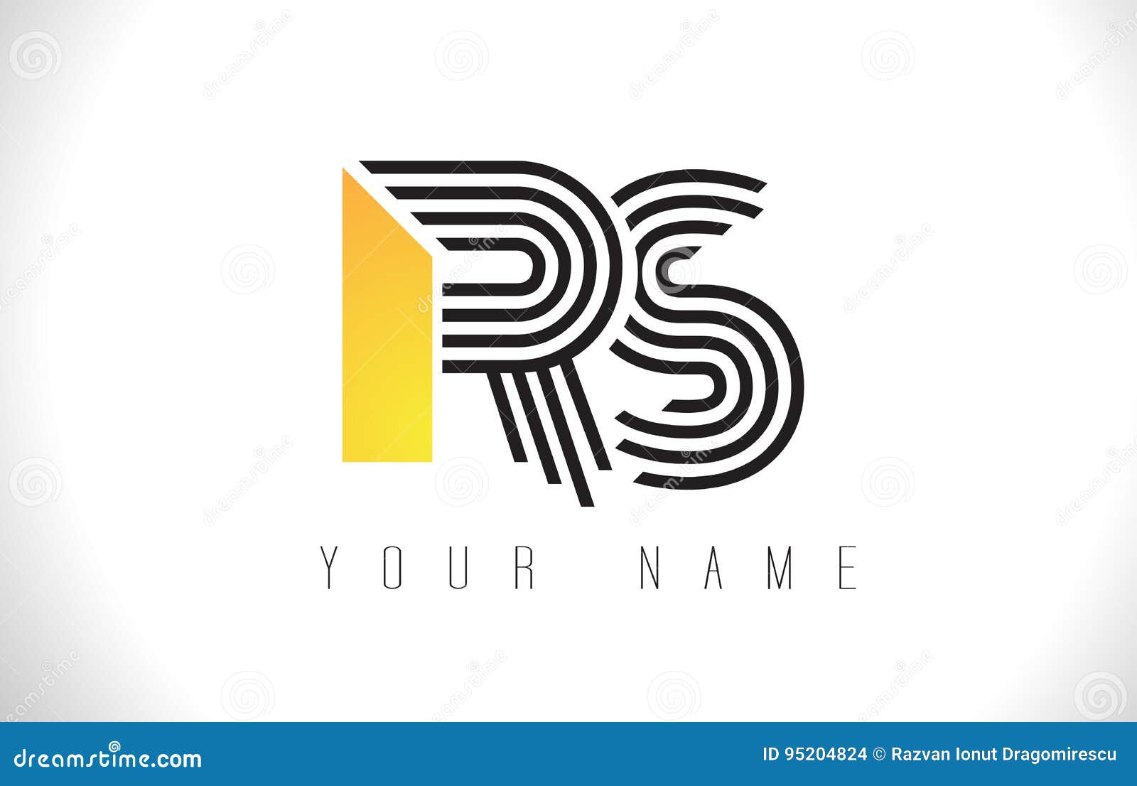RS Black Lines Letter Logo. Creative Line Letters Vector Templat Stock ...