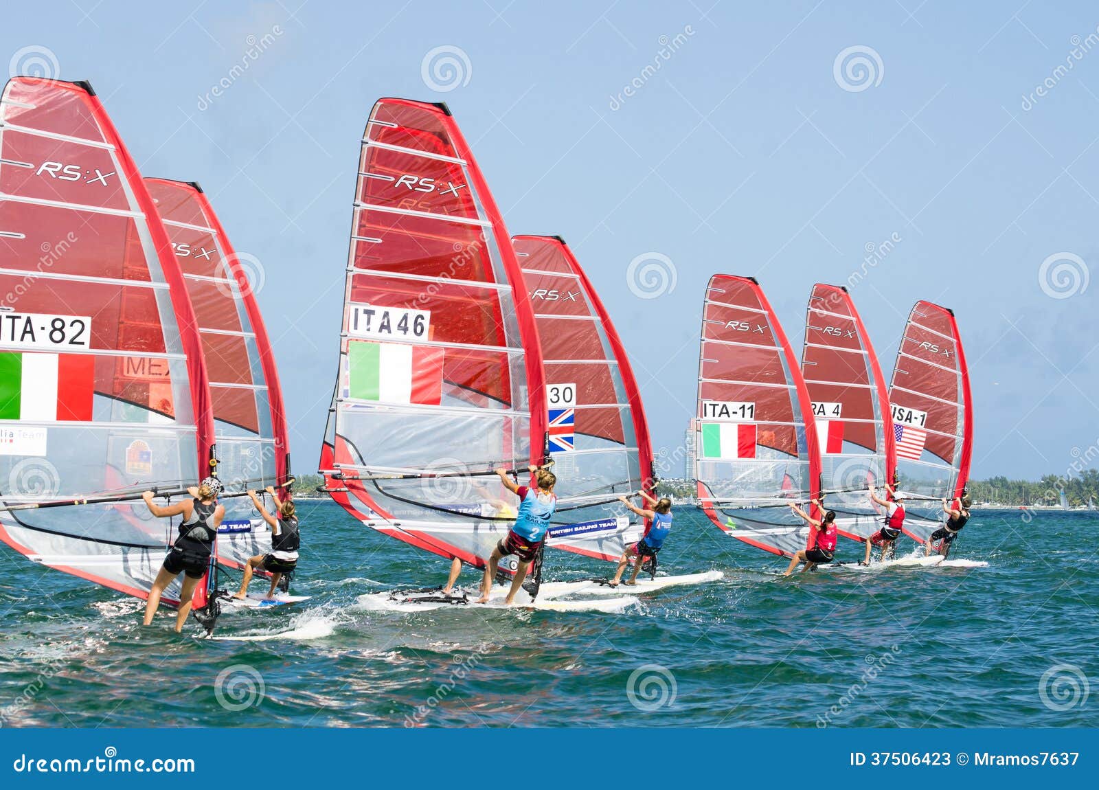 RS:X Boards Lining Up ISAF Sailing World Cup Medal Race Editorial Stock ...