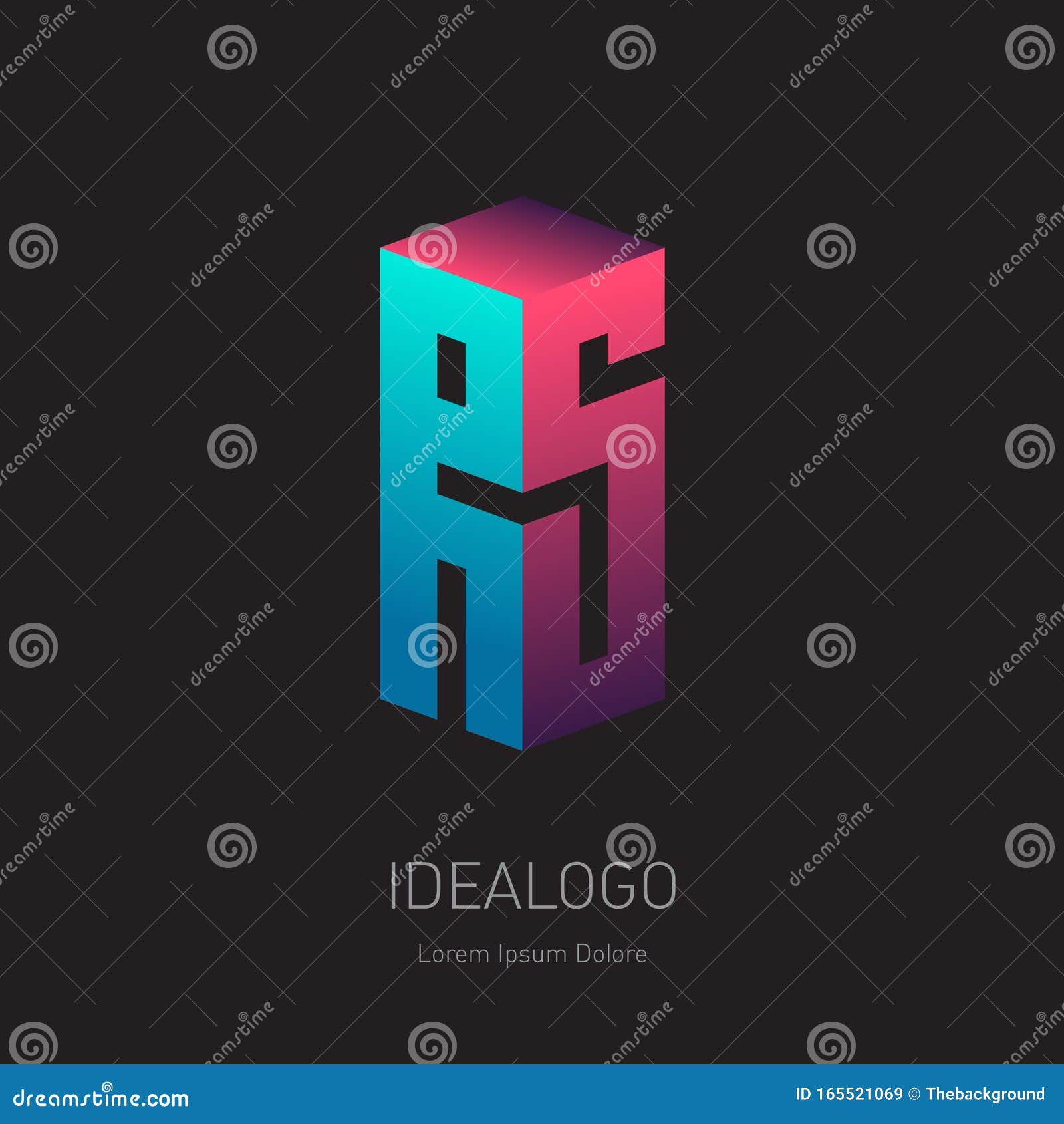 S2 - Monogram Or Logotype. Isometric 3d Font For Design. Volume ...