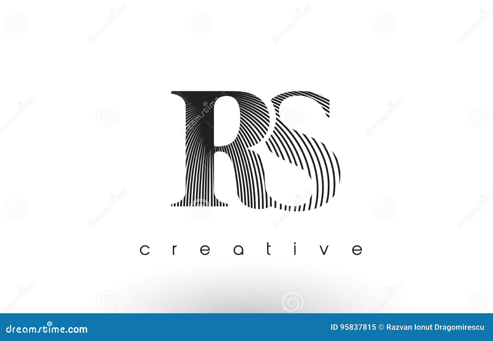 RS Logo Design with Multiple Lines and Black and White Colors. Stock ...