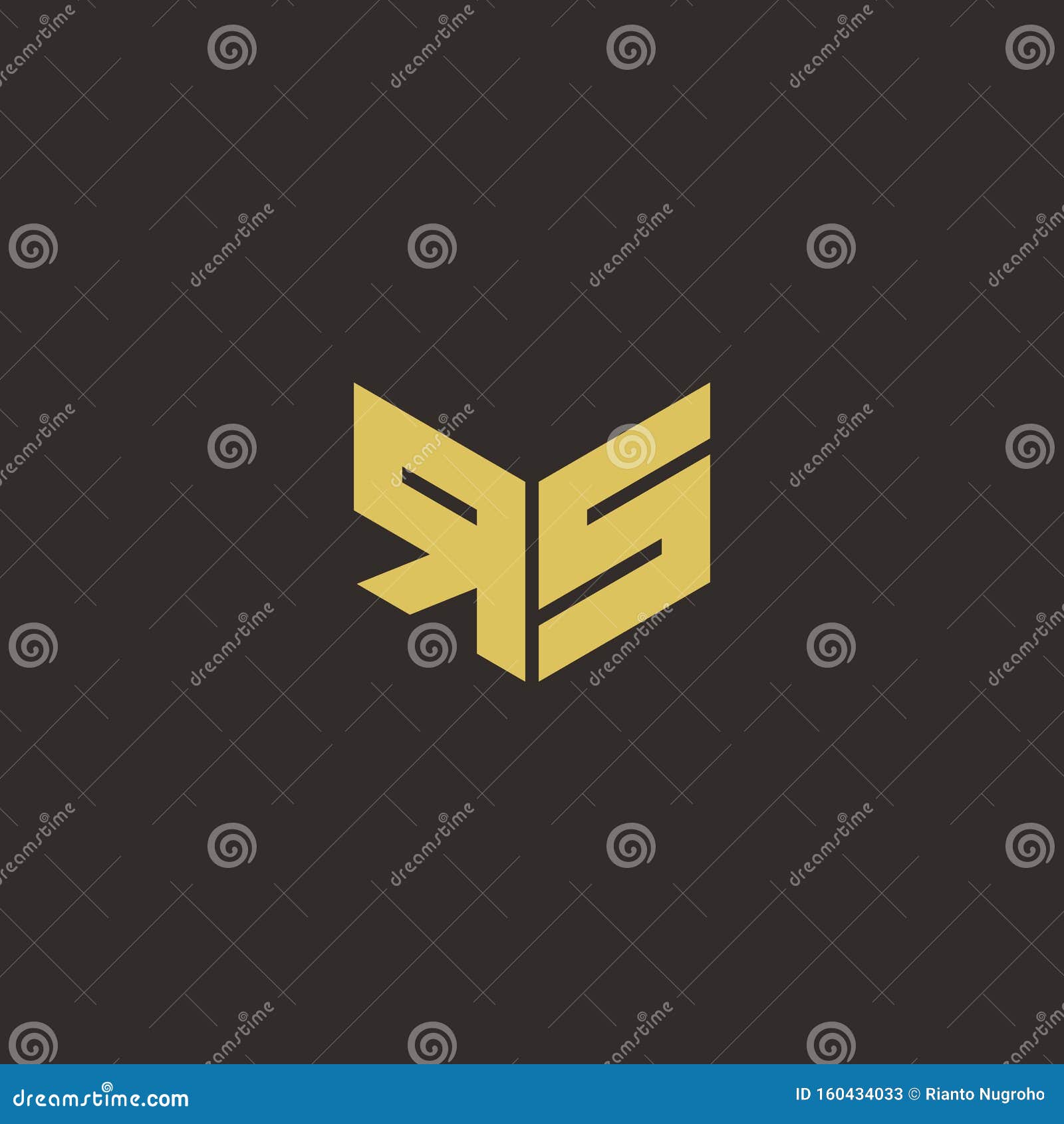 RS Logo Letter Initial Logo Designs Template with Gold and Black ...
