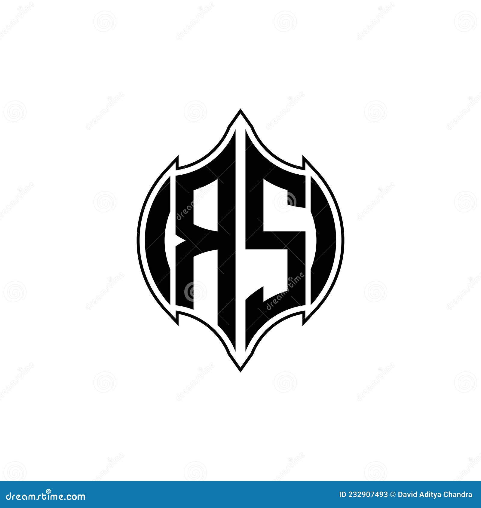 RS Logo Monogram Geometric Shield Shape Style Stock Vector ...