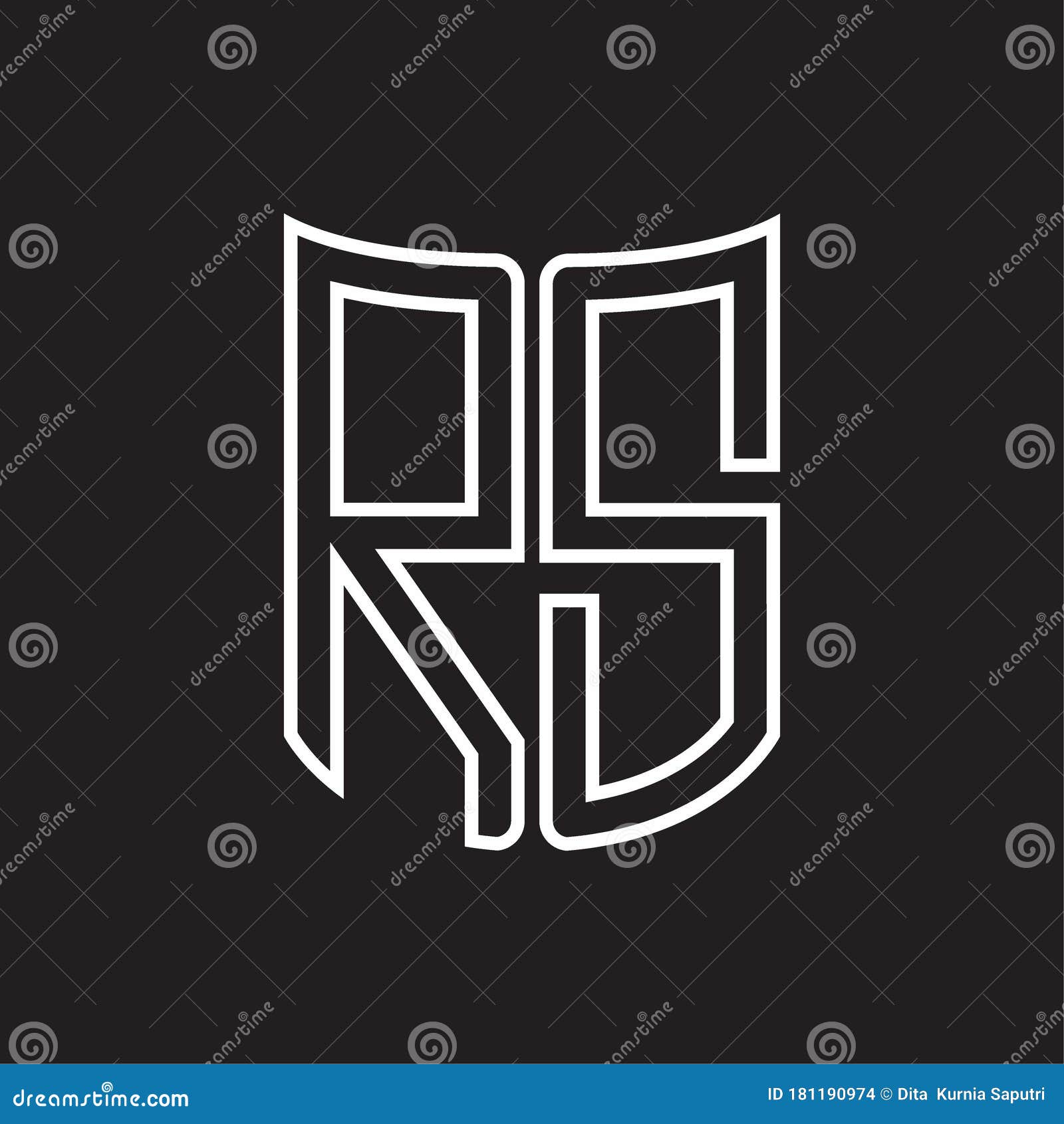 RS Logo Monogram with Ribbon Style Outline Design Template Stock Vector ...