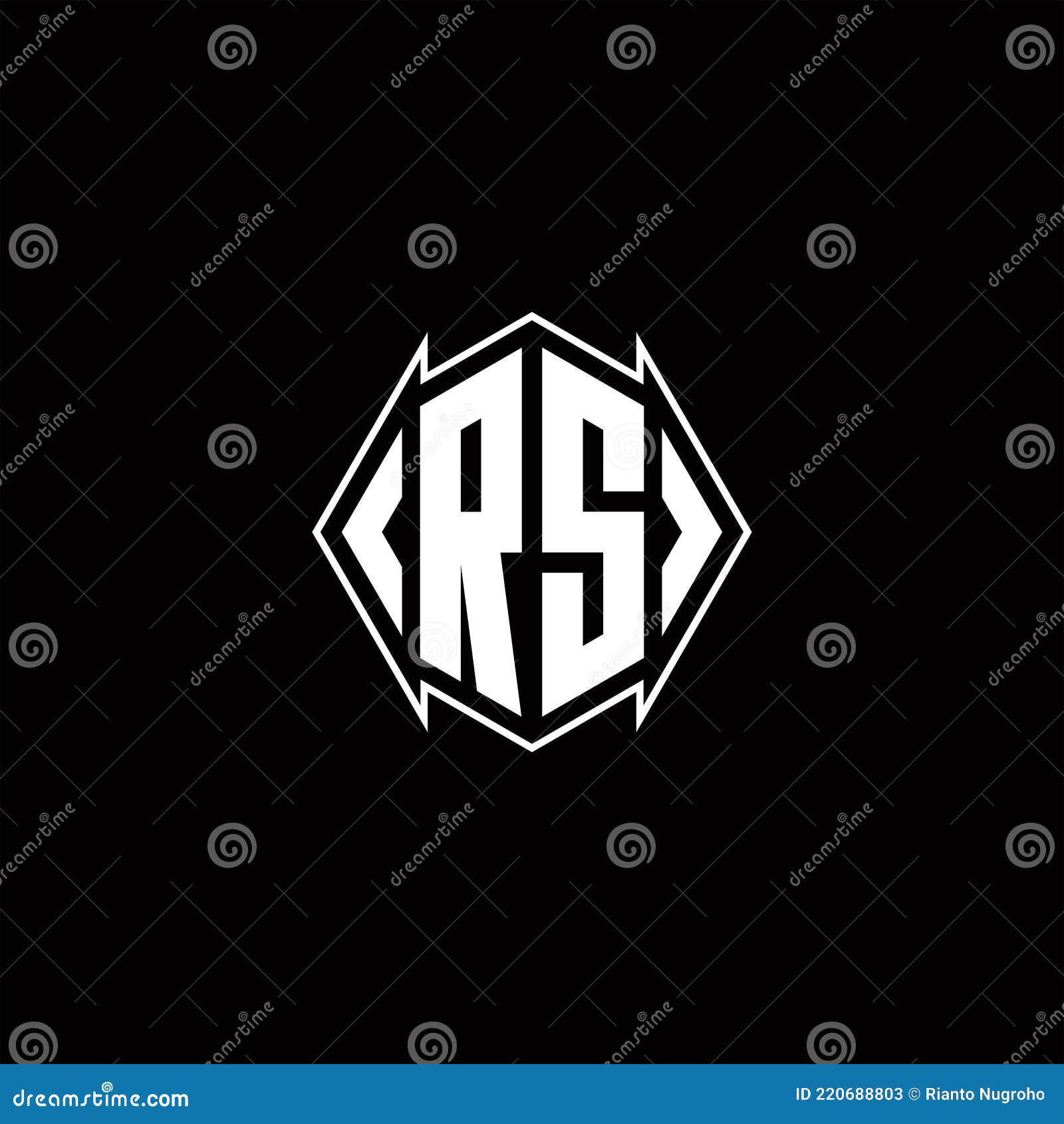 RS Logo Monogram with Shield Shape Designs Template Stock Vector ...
