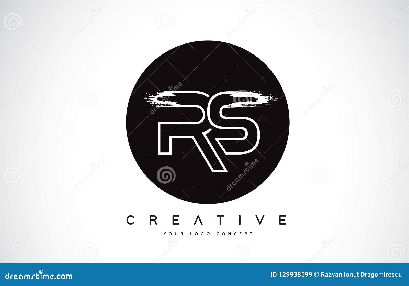 RS Modern Leter Logo Design with Black and White Monogram. Creative ...