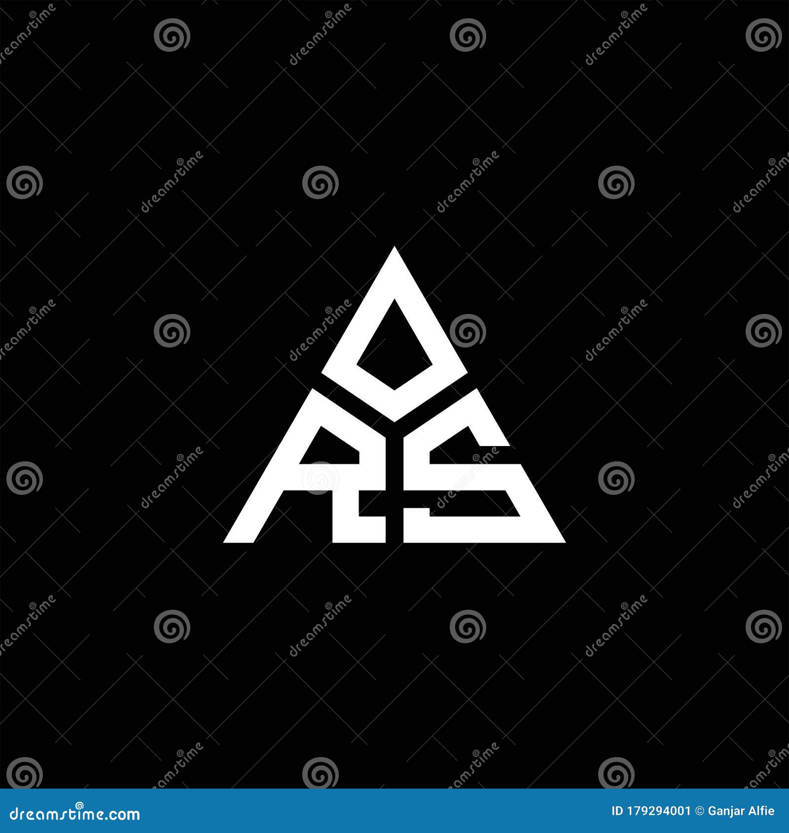 RS Monogram Logo with 3 Pieces Shape Isolated on Triangle Stock Vector ...