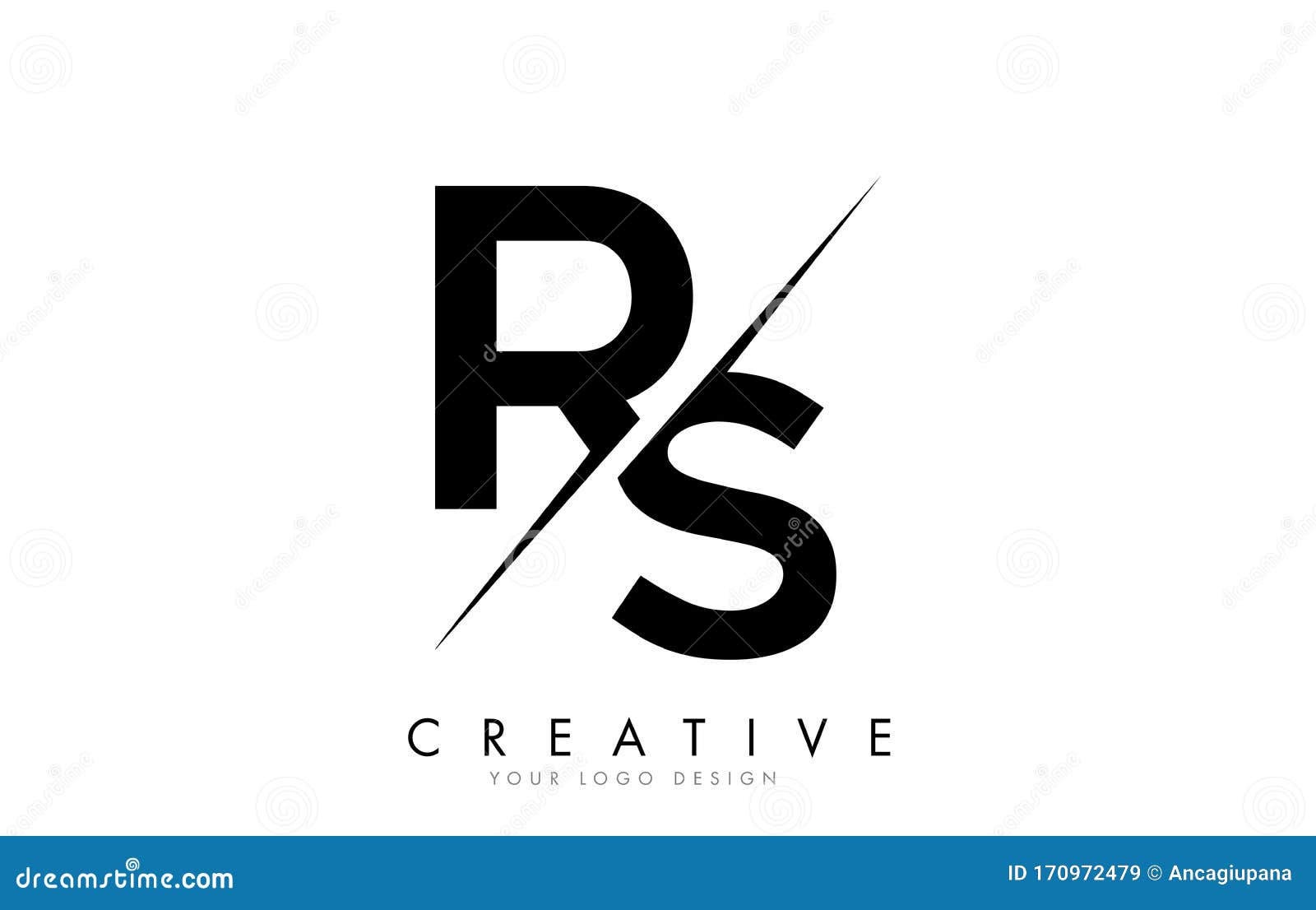 RS R S Letter Logo Design with a Creative Cut Stock Vector ...