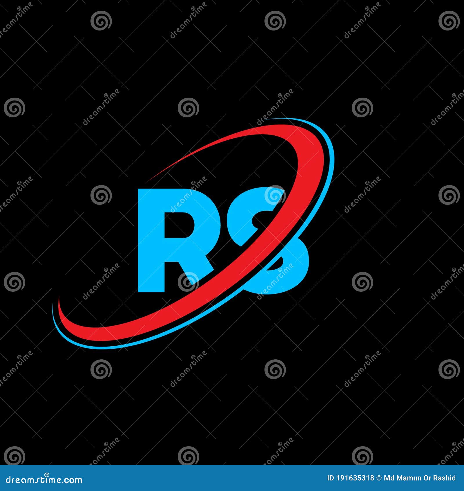 RS R S Letter Logo Design. Initial Letter RS Linked Circle Uppercase ...