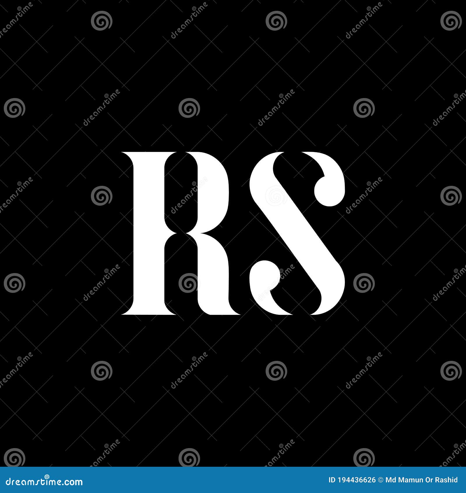 RS R S Letter Logo Design. Initial Letter RS Uppercase Monogram Logo ...