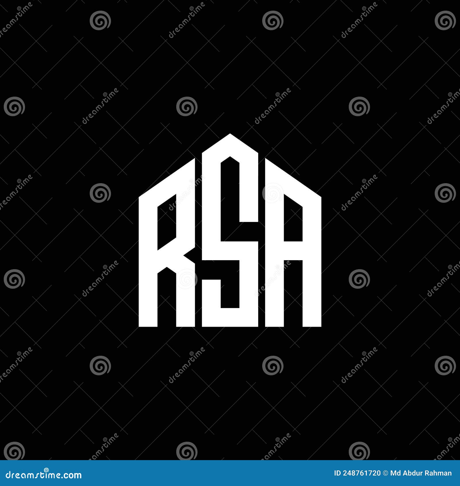 RSA Letter Logo Design on BLACK Background. RSA Creative Initials ...