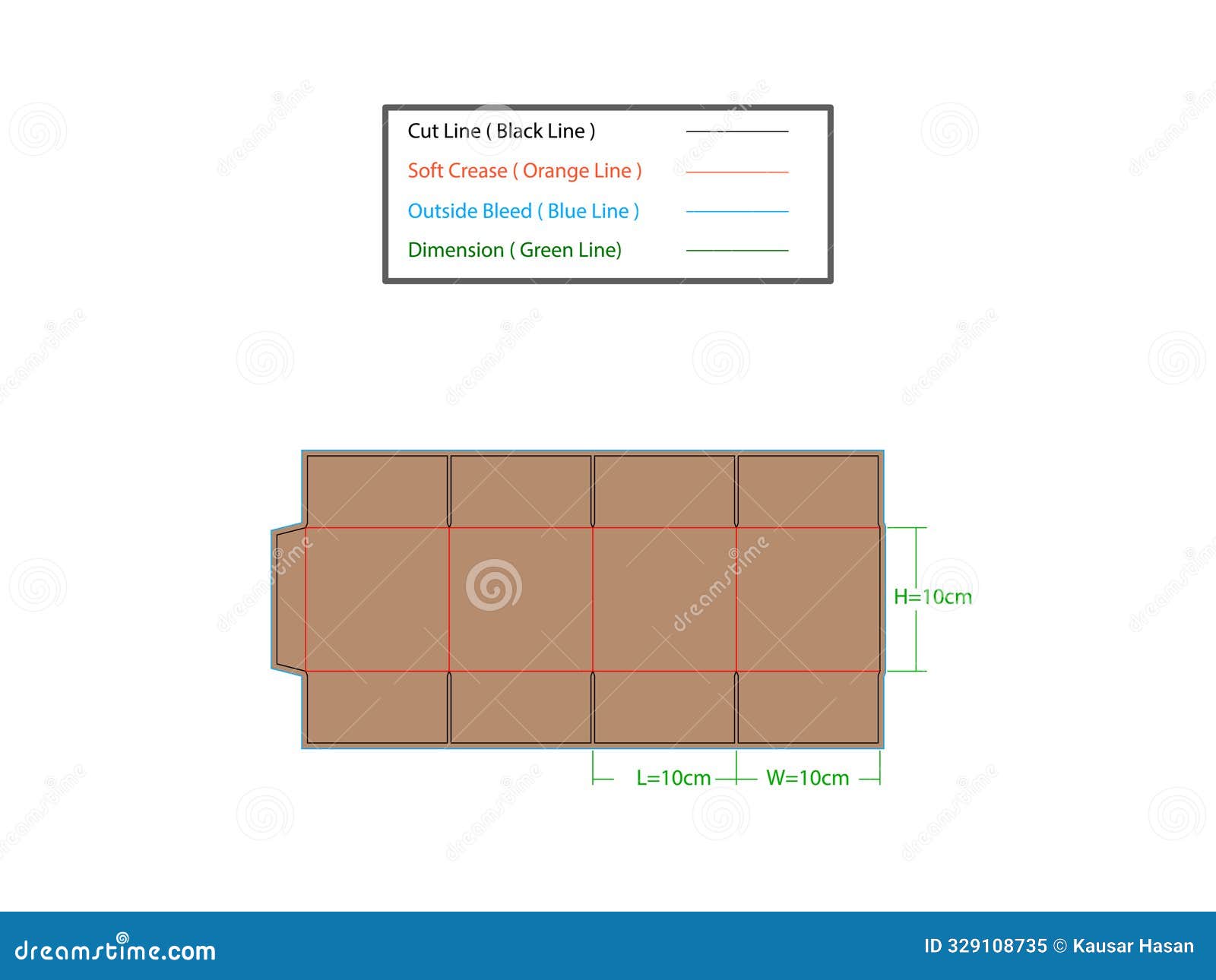 RSC Cartoon Box Dieline Template | CartoonDealer.com #329108735