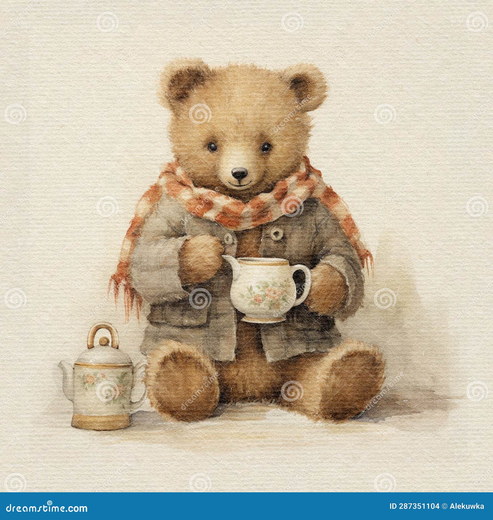 Watercolor Drawing of a Rabbit in Autumn, Thanksgiving Day Card, Autumn ...