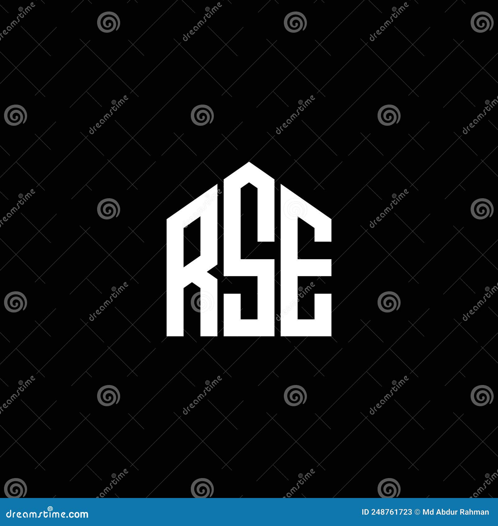 RSE Letter Logo Design on BLACK Background. RSE Creative Initials ...