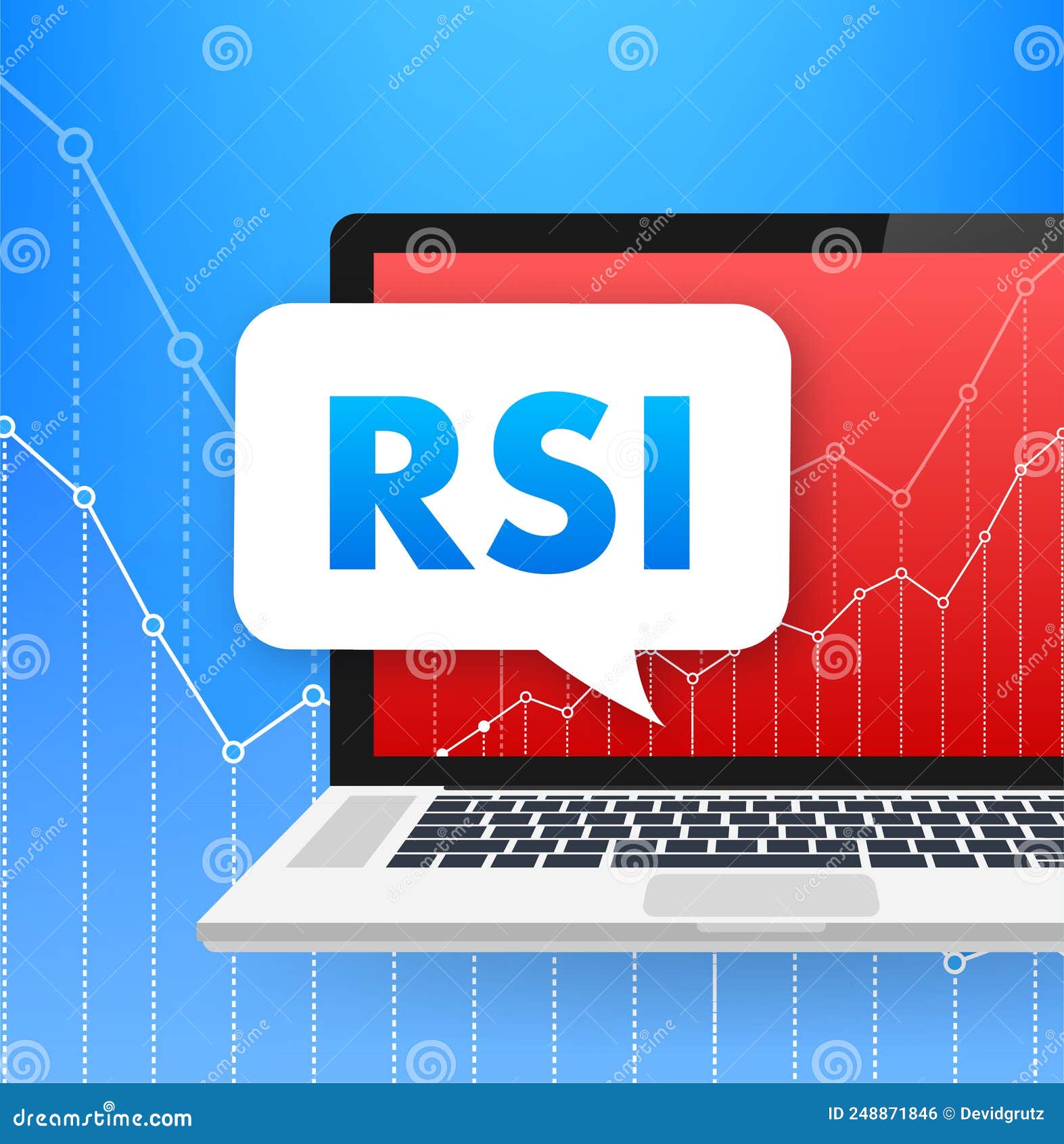 Relative Strength Index - RSI Indicator Illustration, Showing Stock ...
