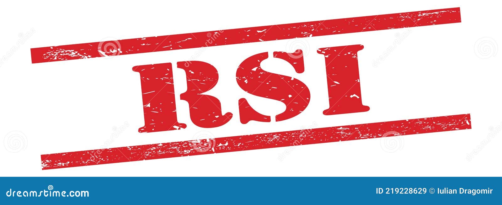 RSI Text on Red Grungy Lines Stamp Stock Illustration - Illustration of ...