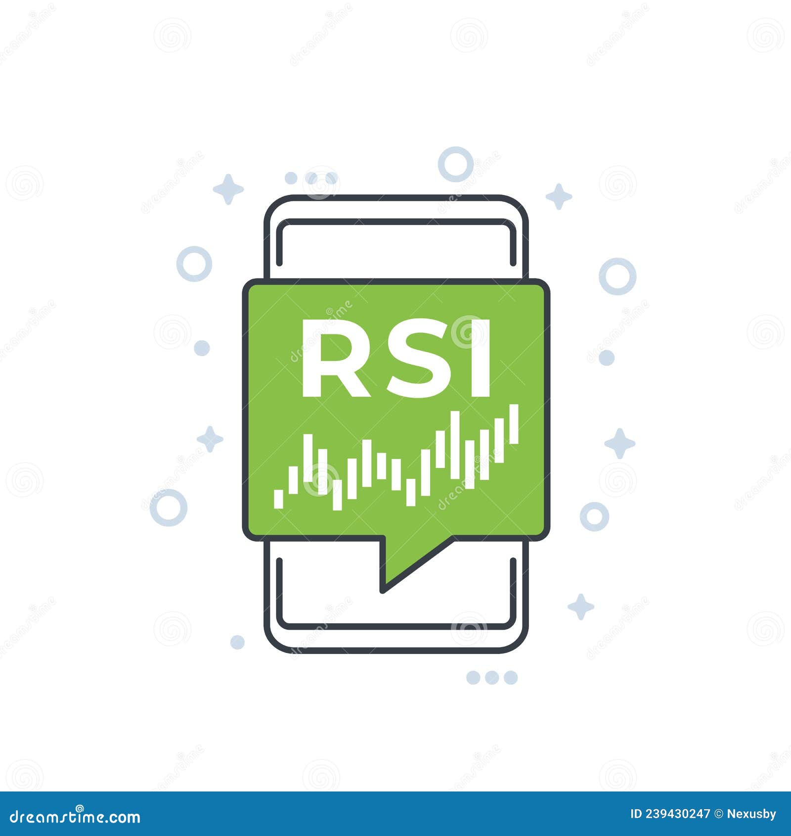 RSI Trading Indicator Icon with a Phone Stock Vector - Illustration of ...