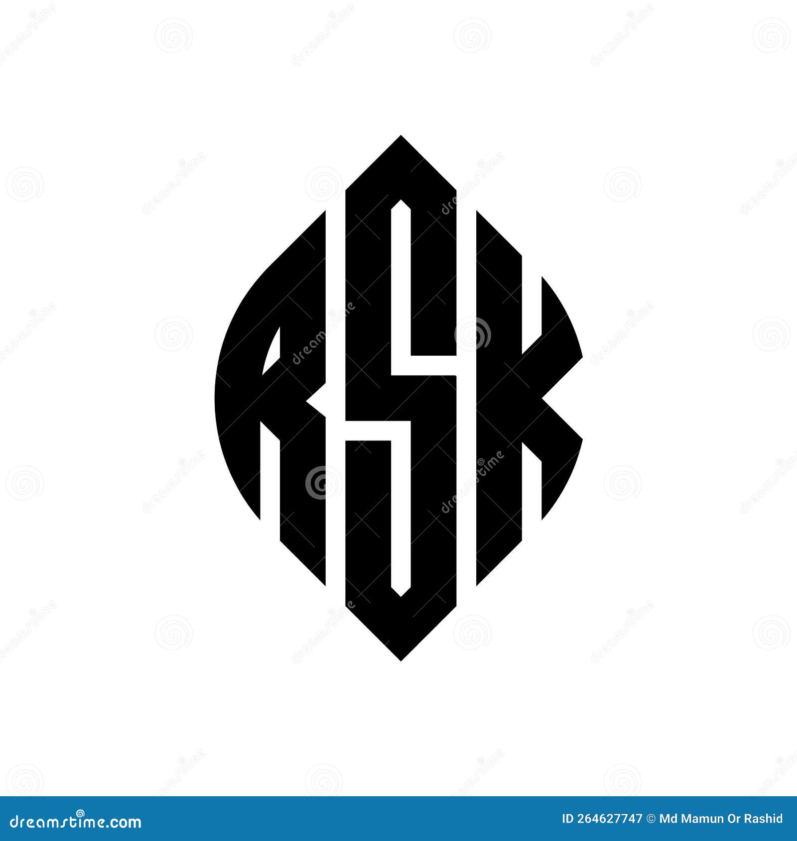 RSK Circle Letter Logo Design with Circle and Ellipse Shape. RSK ...