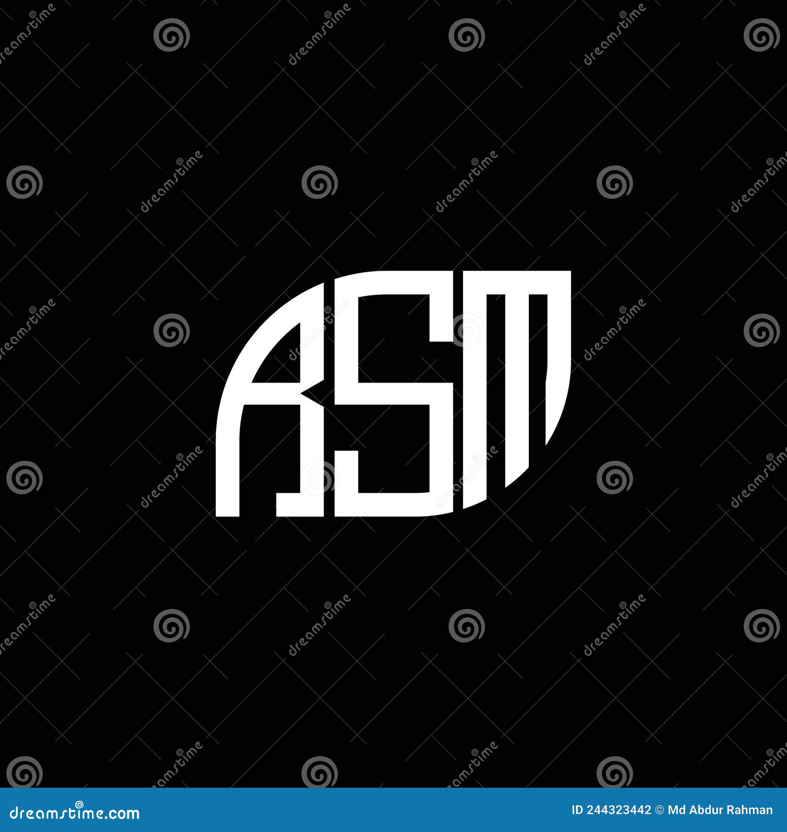 RSM Letter Logo Design on Black Background. RSM Creative Initials ...