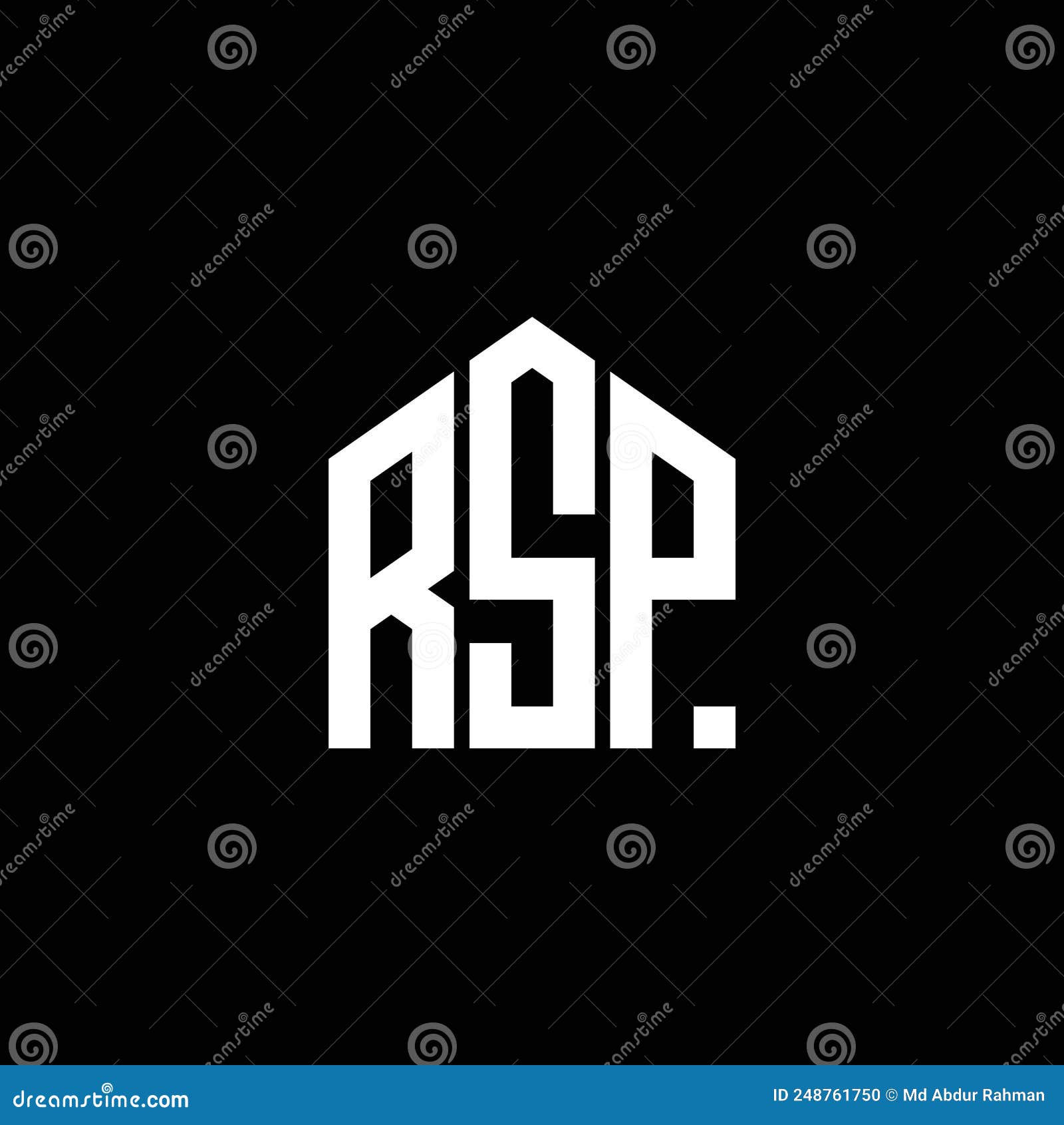 RSP Letter Logo Design on BLACK Background. RSP Creative Initials ...