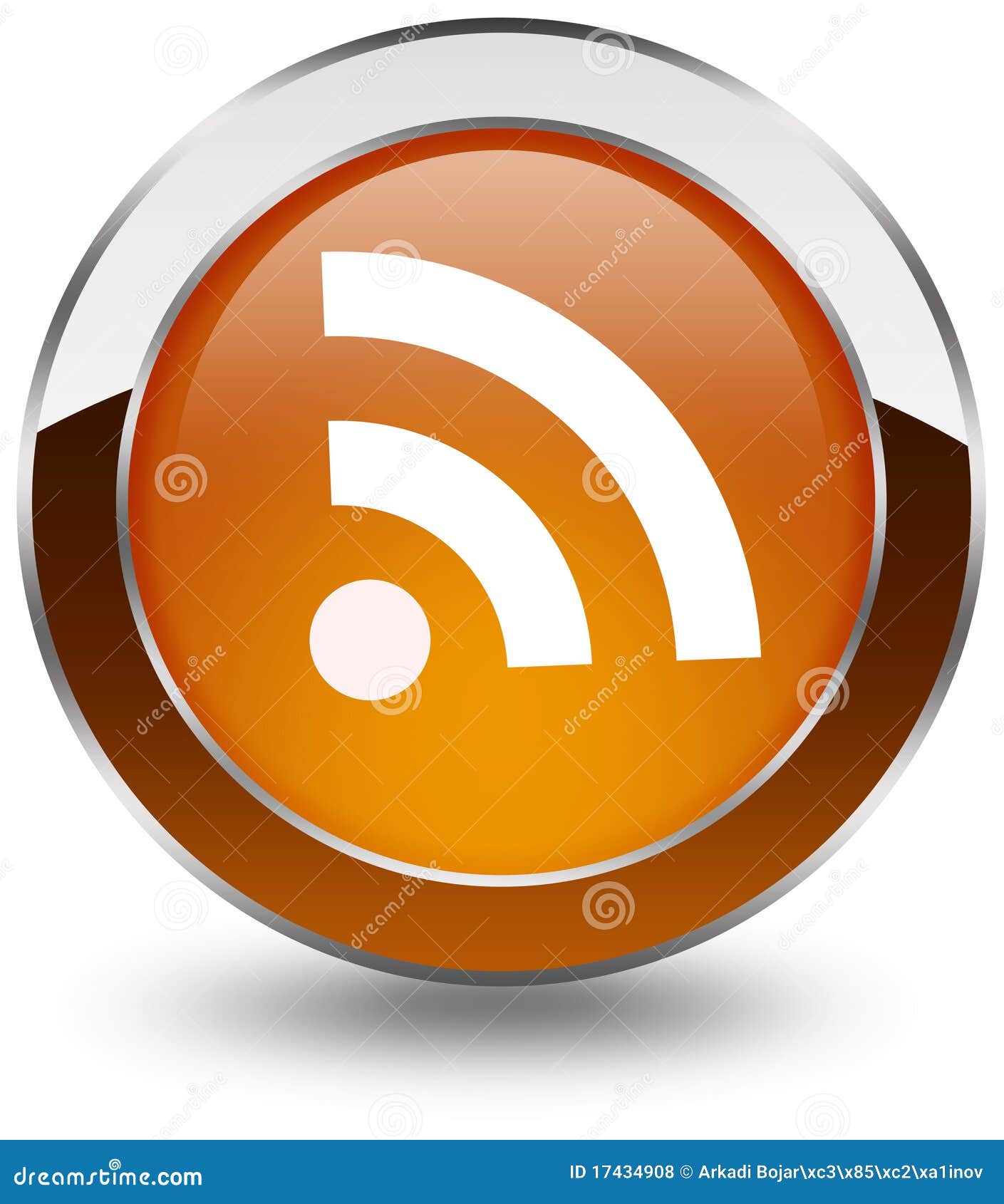 Rss button stock illustration. Illustration of clip, button - 17434908