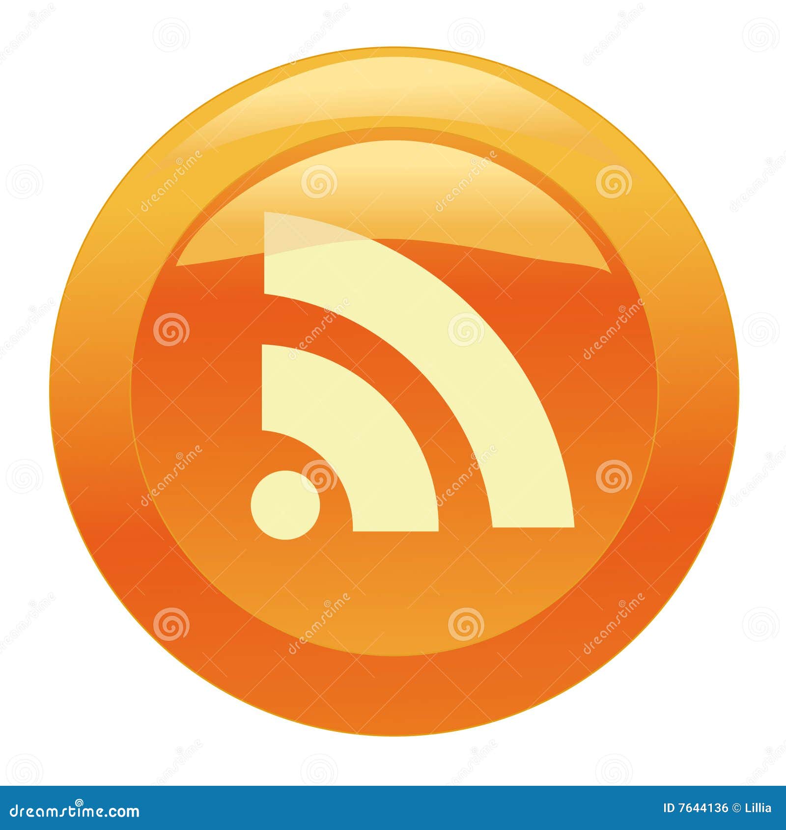 Rss button editorial photo. Illustration of orange, icon - 7644136