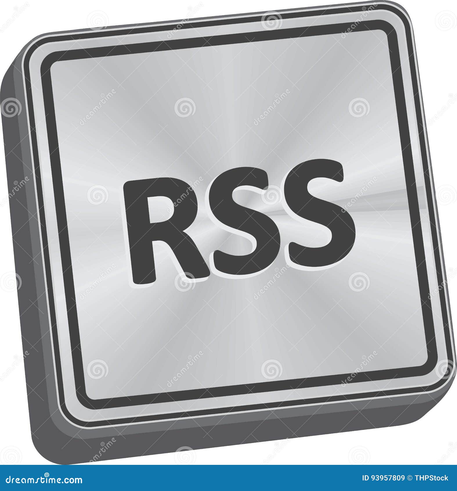 RSS Button stock vector. Illustration of technology, stainless - 93957809