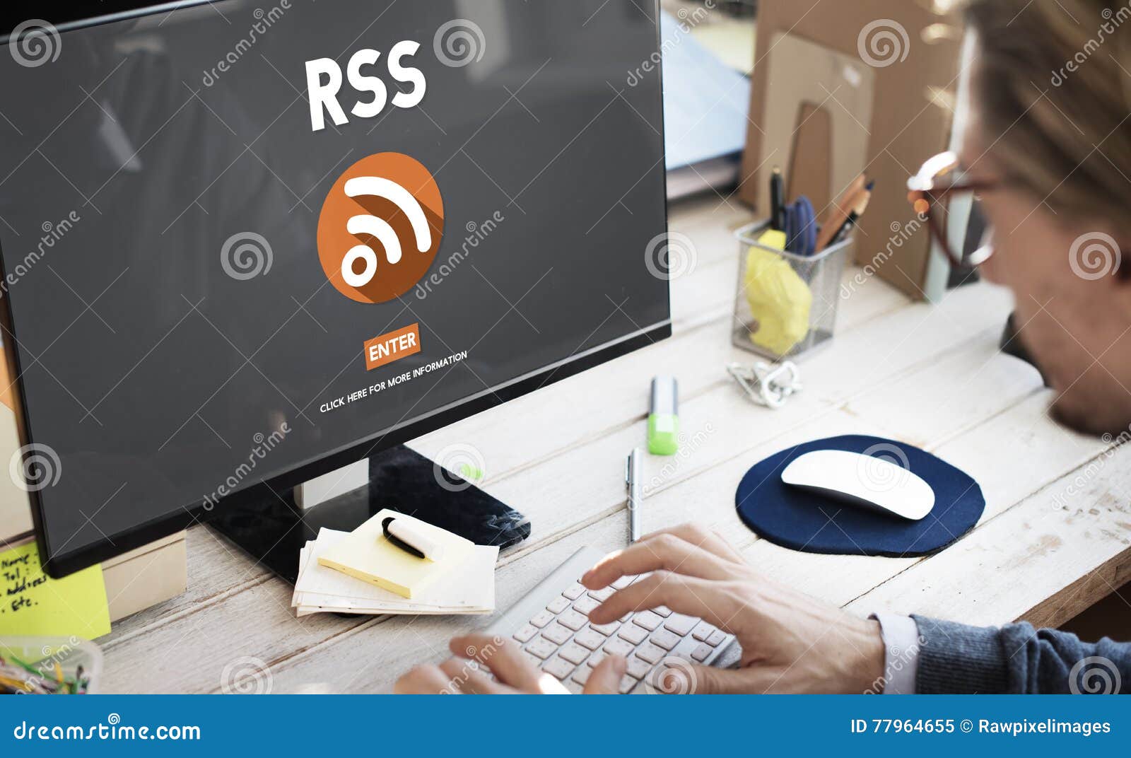 RSS Digital Announcement Network Technology Concept Stock Image - Image ...