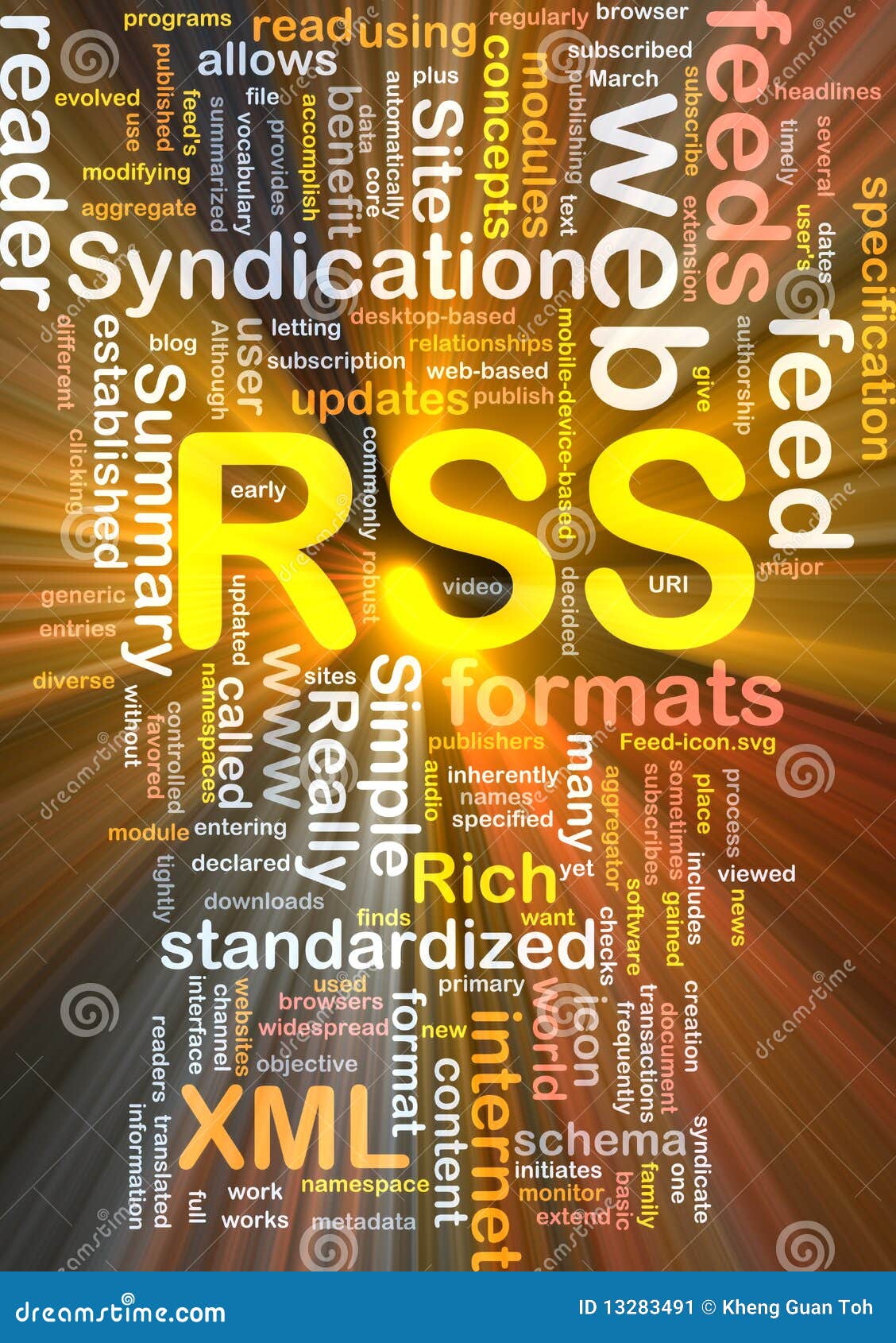 RSS Feed Background Concept Glowing Stock Illustration - Illustration ...