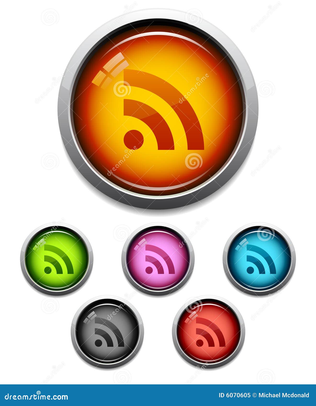 RSS feed button icon editorial image. Illustration of element - 6070605
