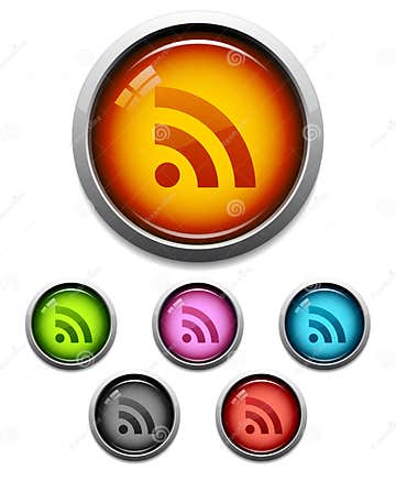 RSS feed button icon editorial image. Illustration of element - 6070605