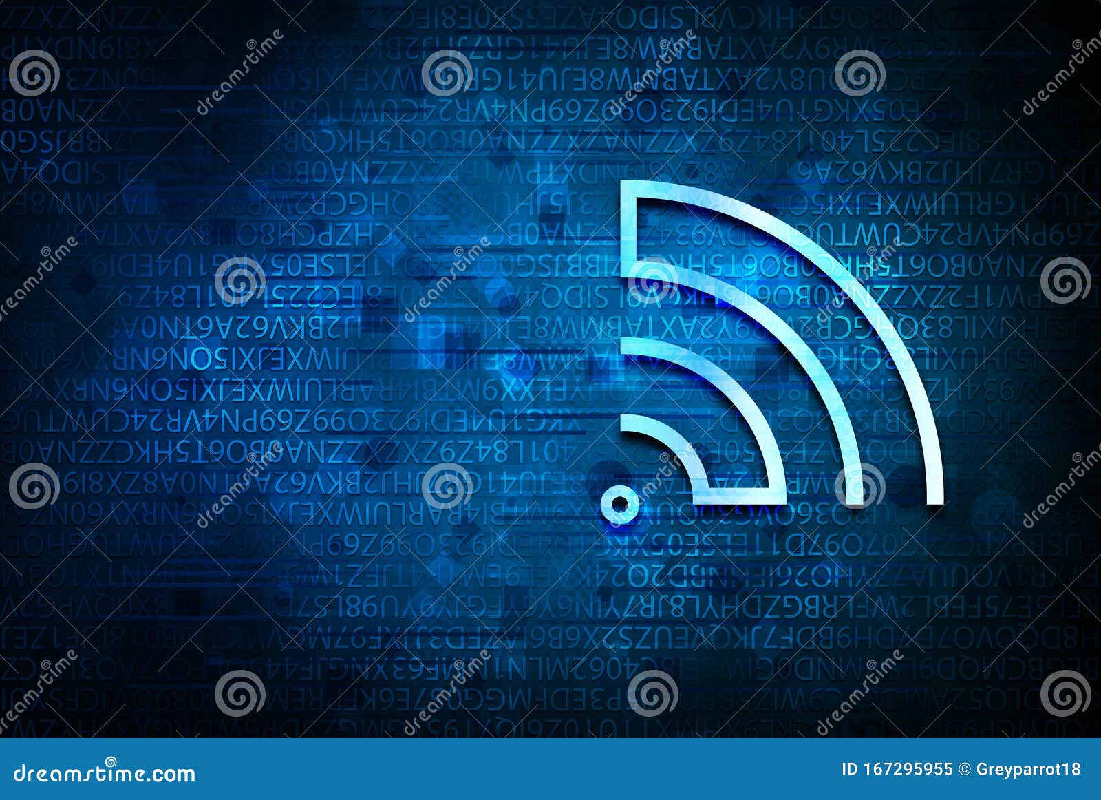 RSS Feed Icon Abstract Blue Background Illustration Design Stock ...