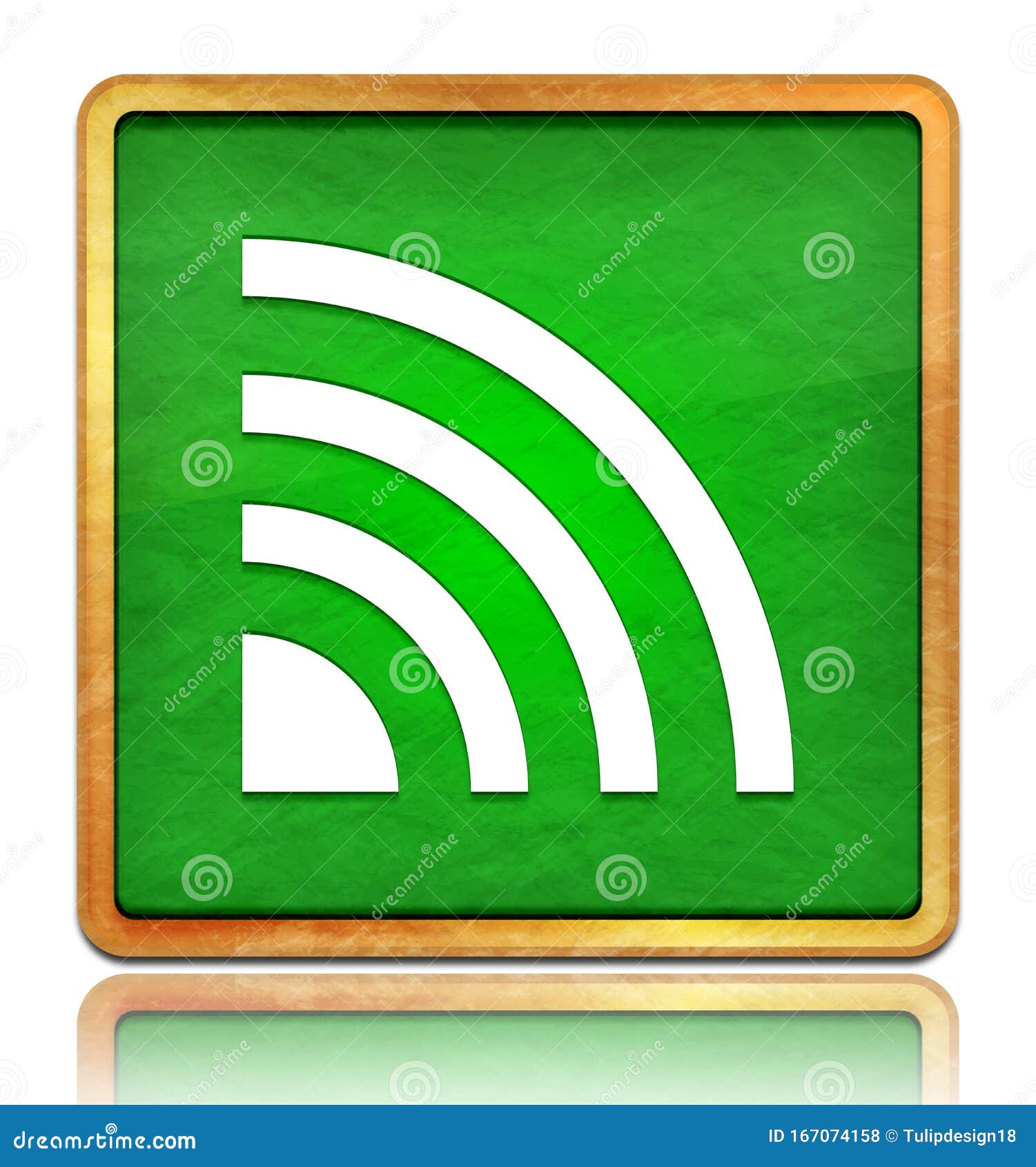 RSS Feed Icon Chalk Board Green Square Button Slate Texture Wooden ...