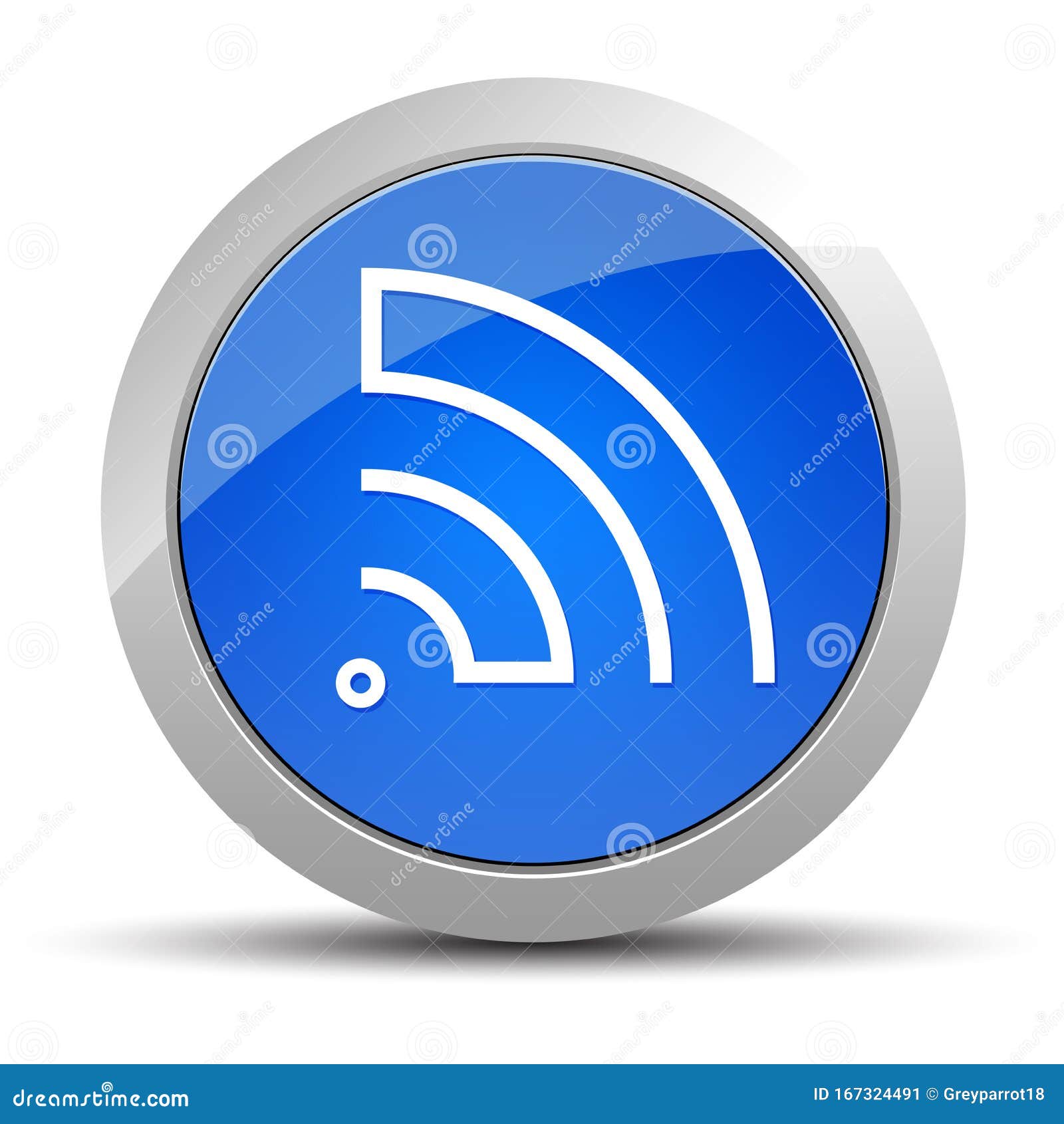 RSS Feed Icon Blue Round Button Illustration Stock Illustration ...