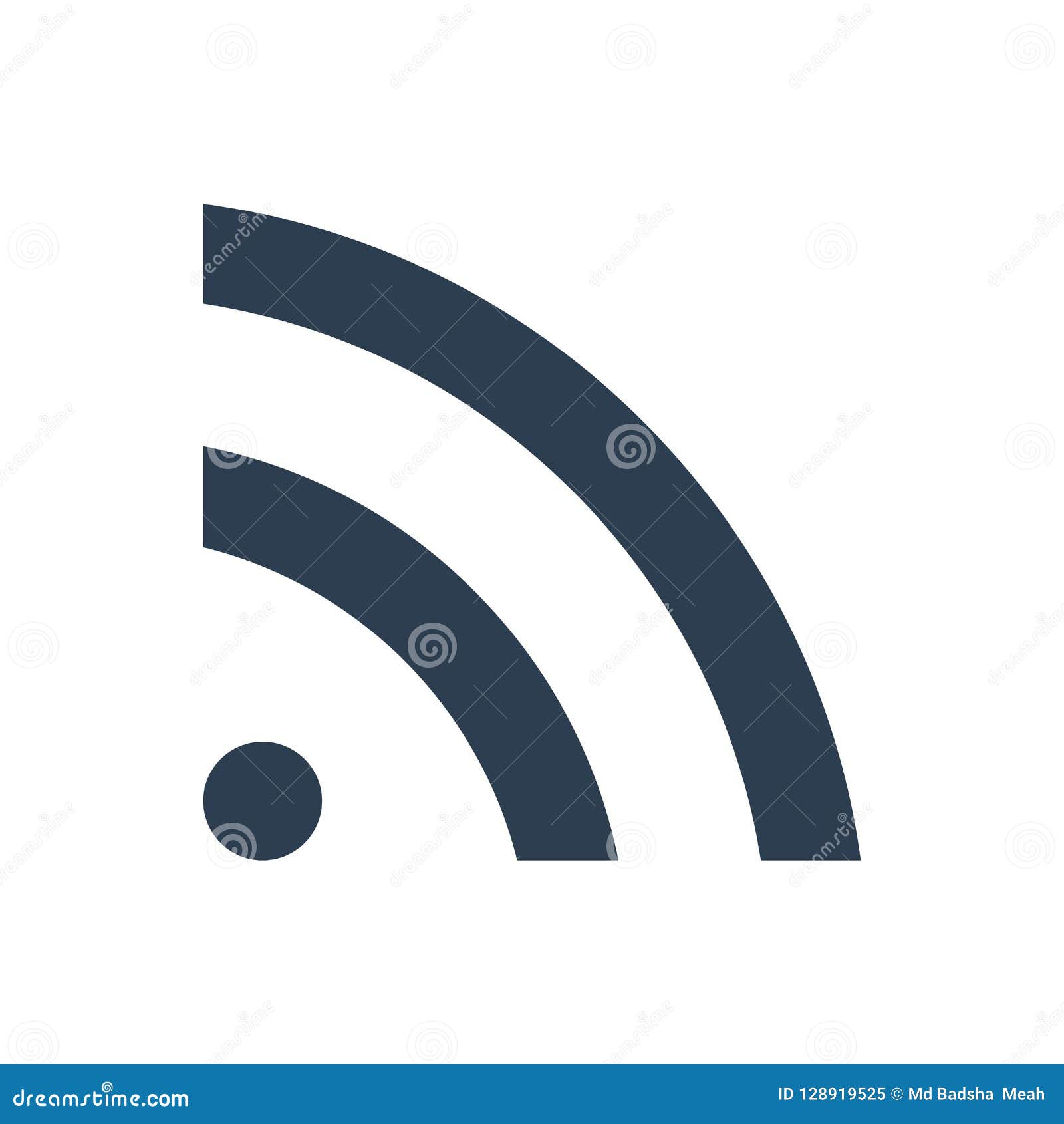 RSS feed icon stock vector. Illustration of blog, sign - 128919525