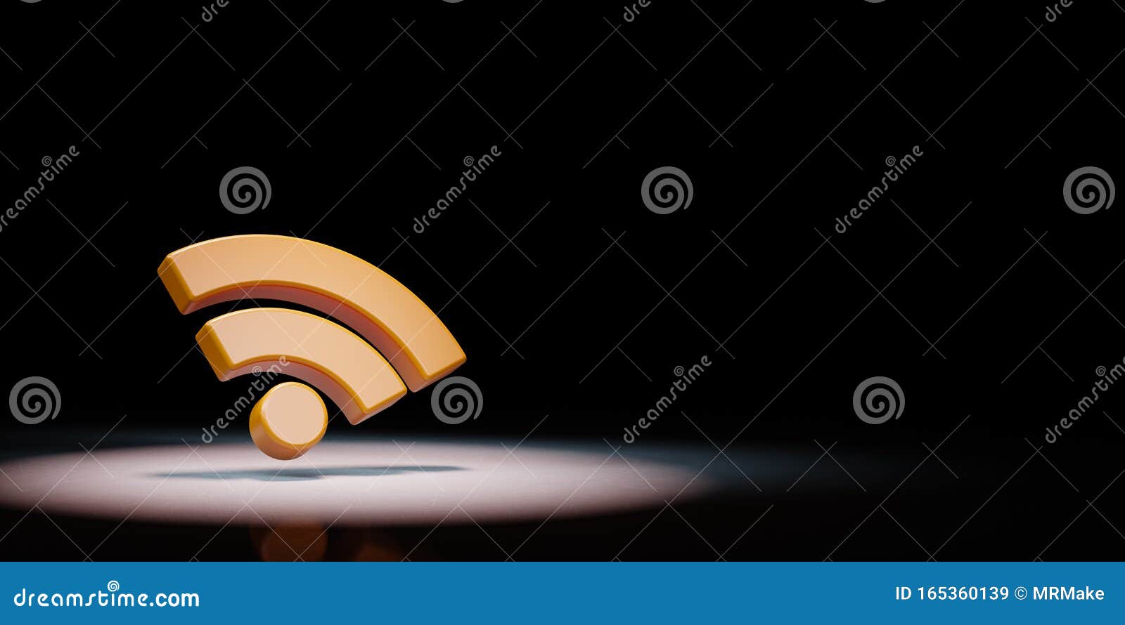 RSS Feed Symbol Shape Spotlighted on Black Background Stock ...