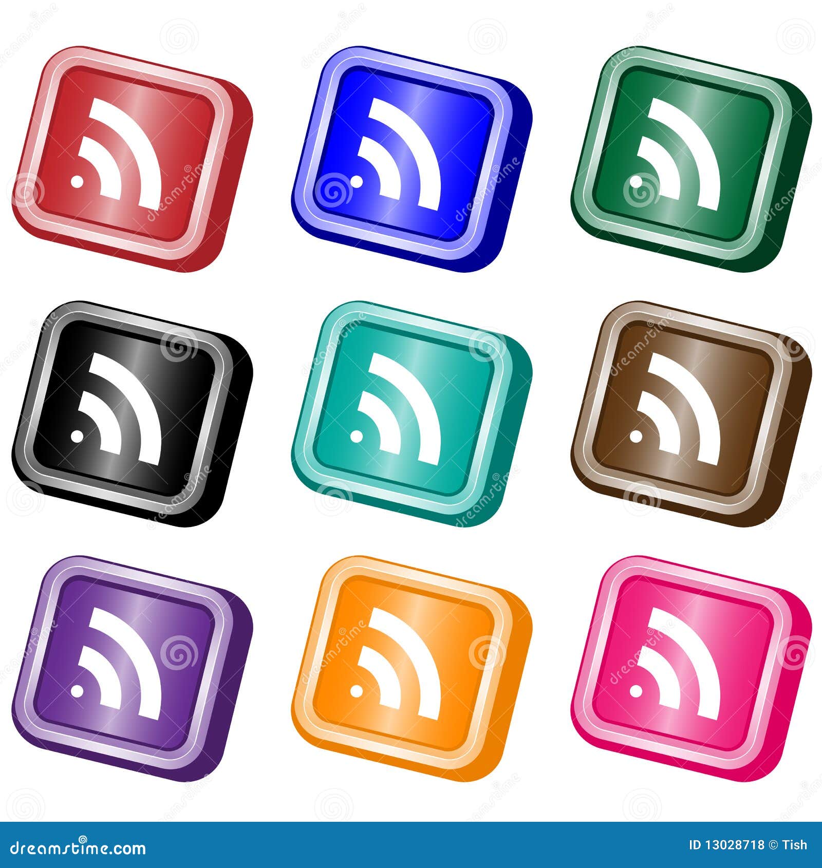 RSS feed web buttons stock vector. Illustration of page - 13028718
