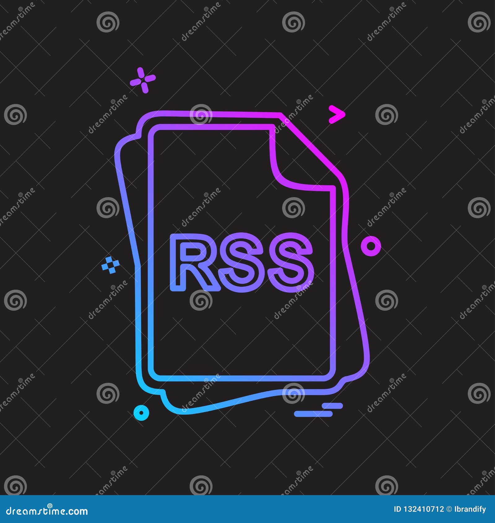 RSS File Type Icon Design Vector Stock Vector - Illustration of file ...