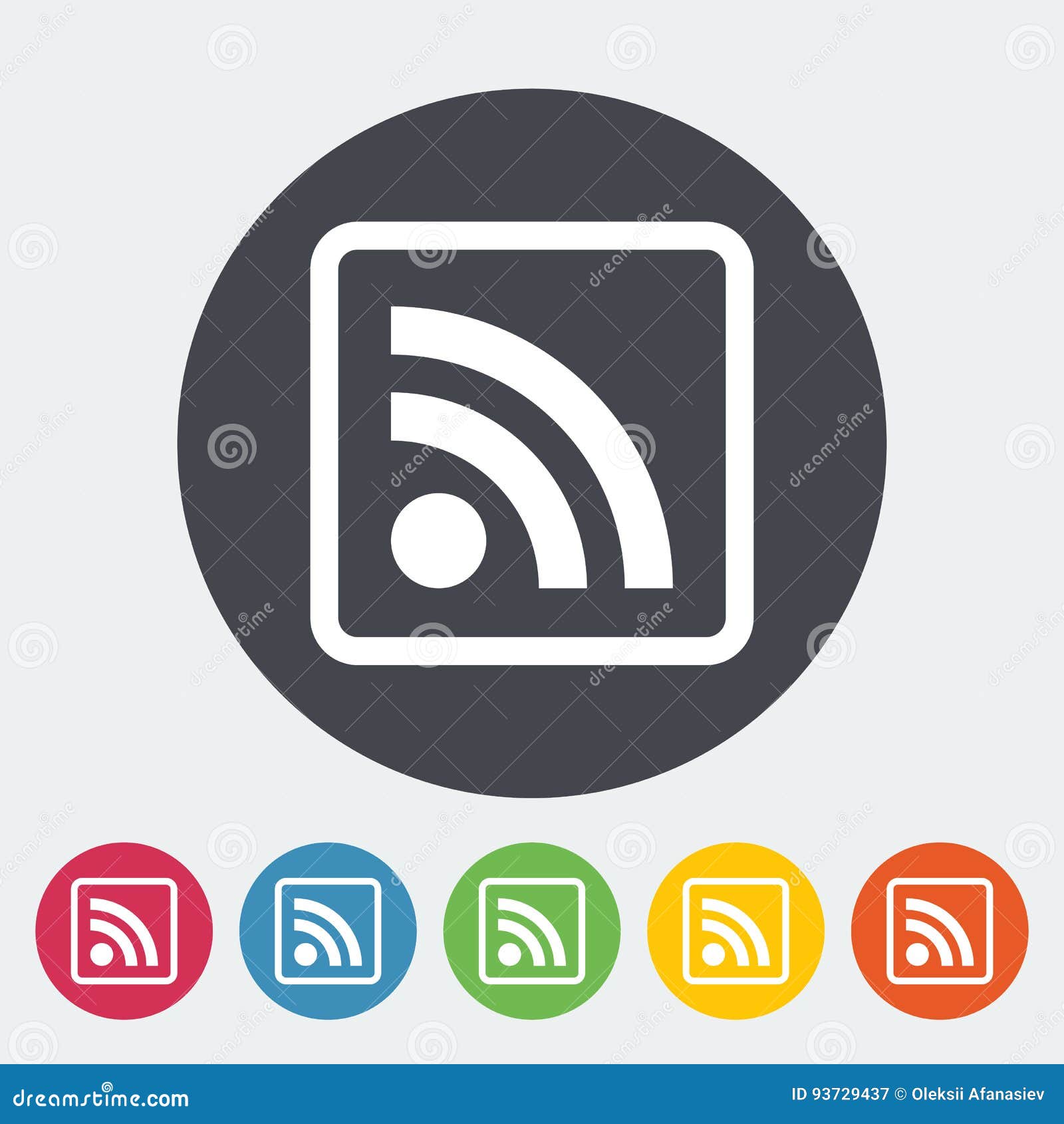 Rss flat icon. stock vector. Illustration of broadcasting - 93729437