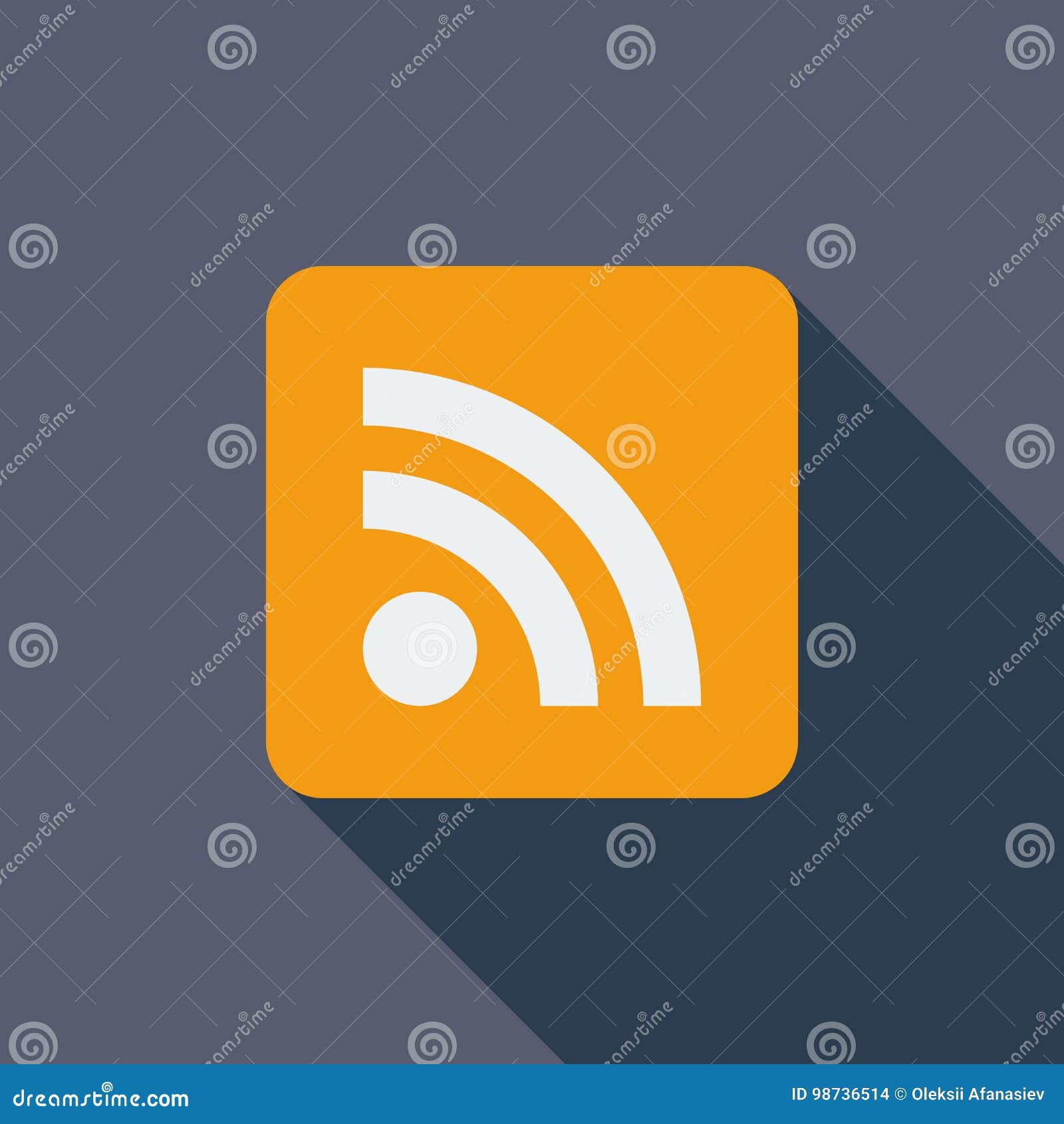 Rss flat icon. stock vector. Illustration of design, newspaper - 98736514