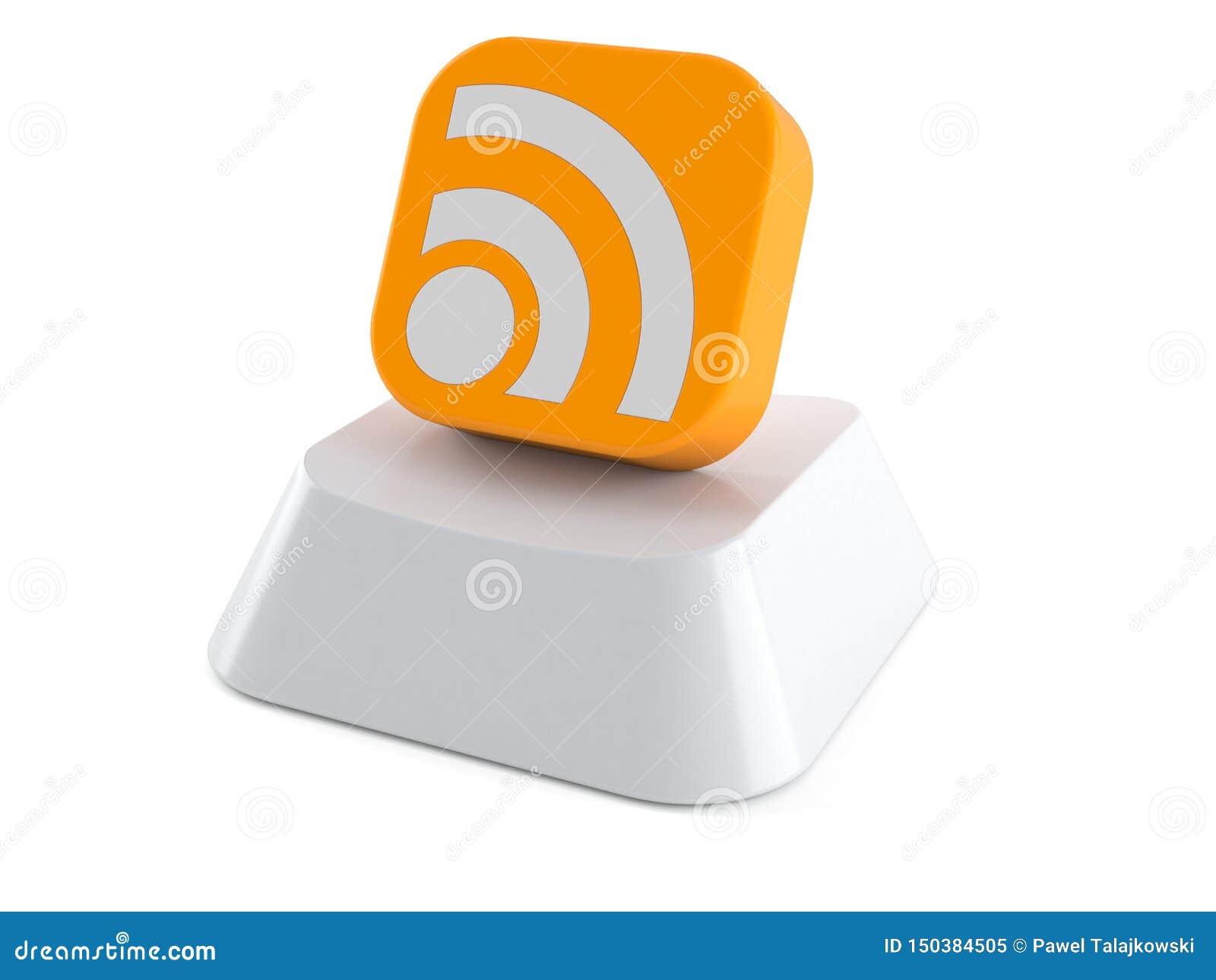 RSS icon on computer key stock illustration. Illustration of online ...