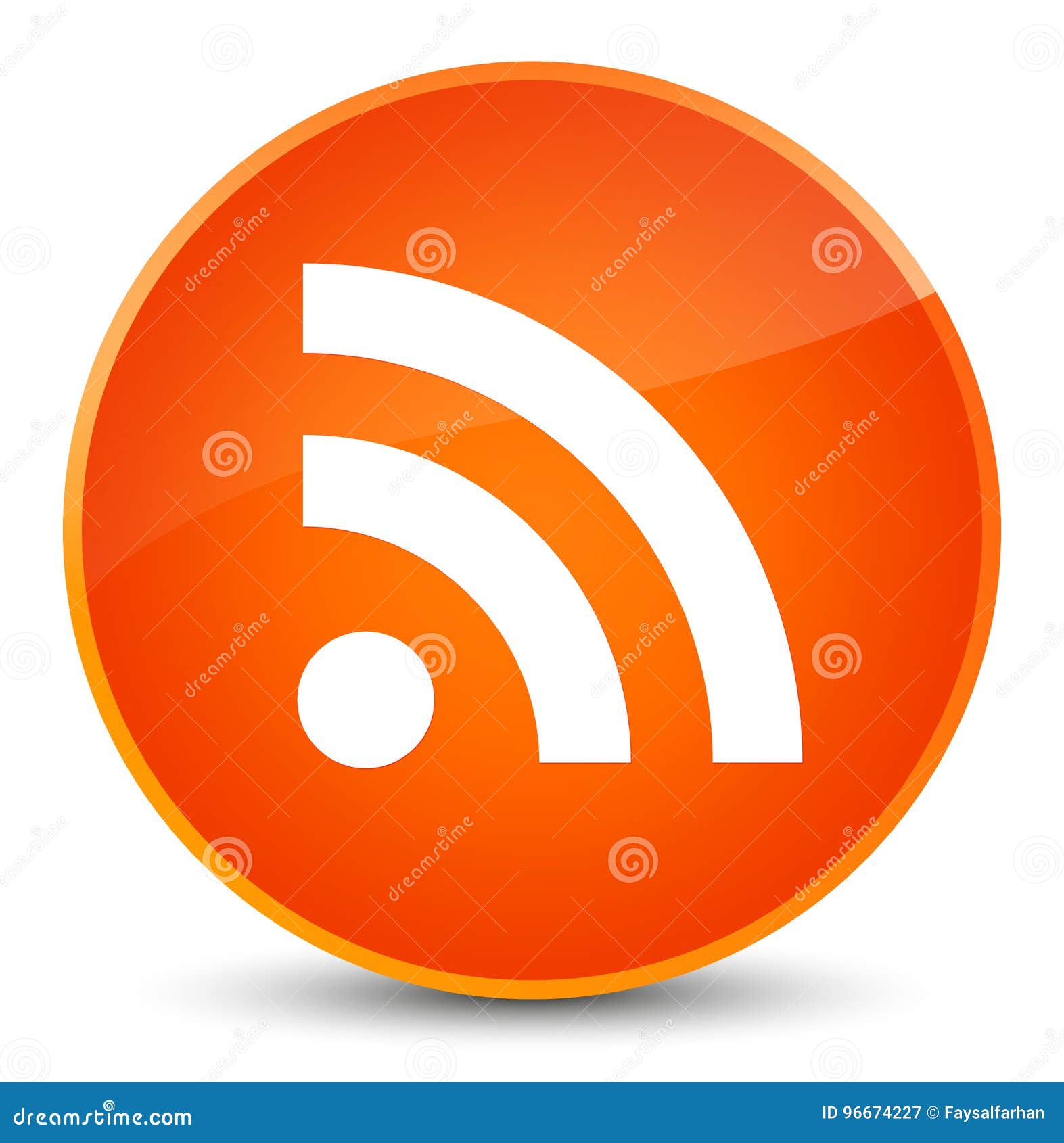 RSS Icon Elegant Orange Round Button Stock Illustration - Illustration ...