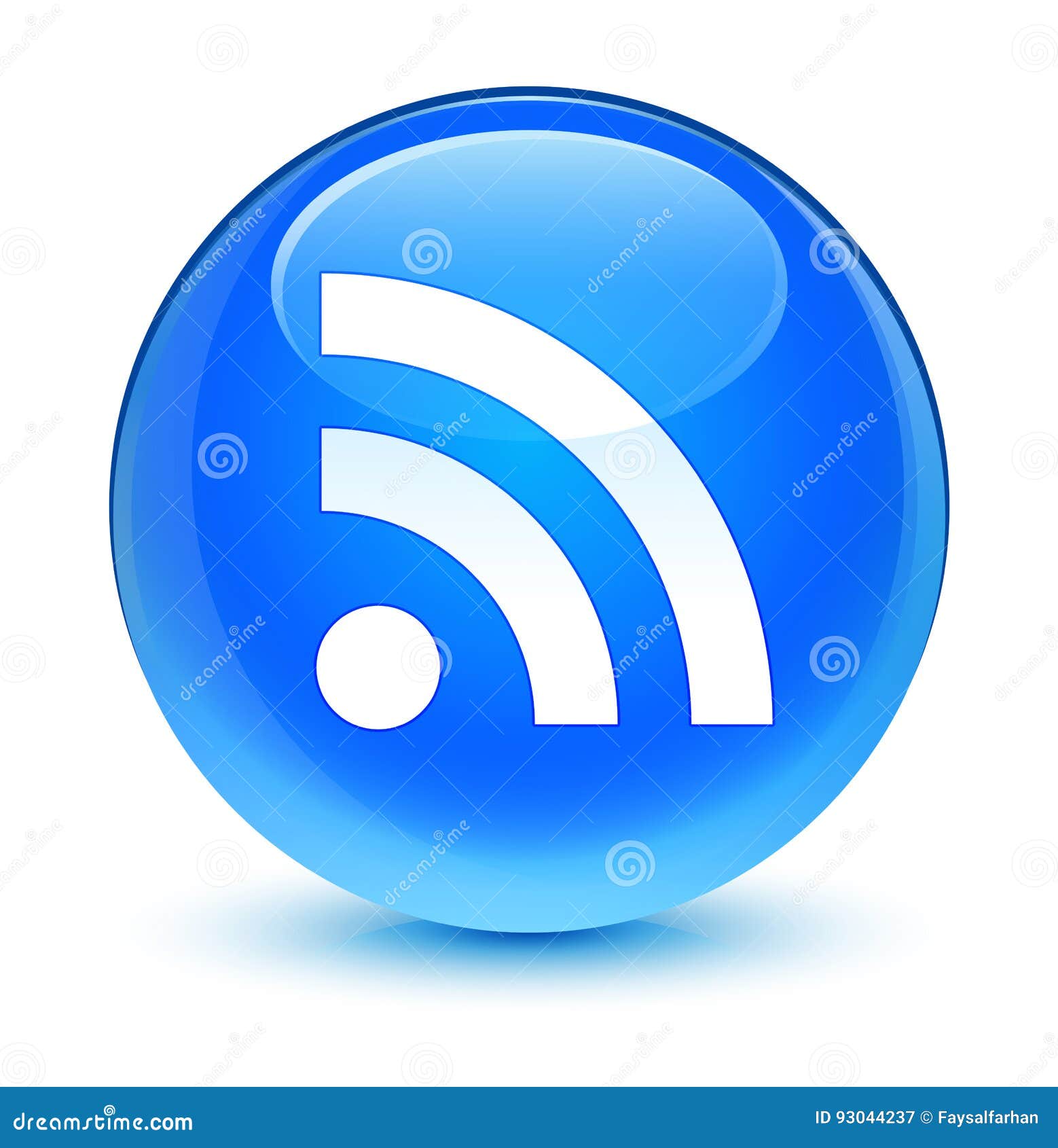 RSS Icon Glassy Cyan Blue Round Button Stock Illustration ...