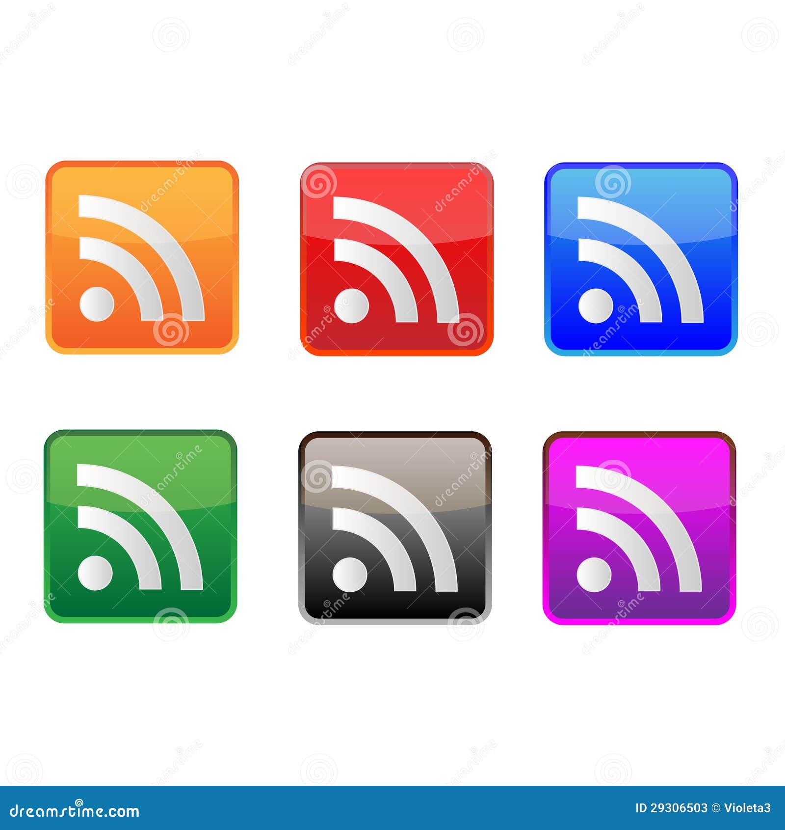 RSS Icons stock illustration. Illustration of purple - 29306503